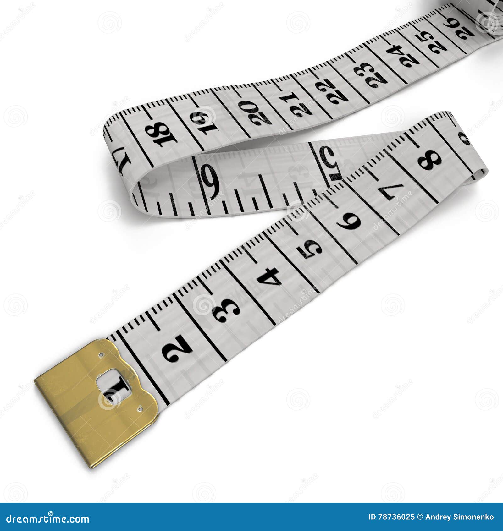 Measure Tape. Isolated. 3D Illustration Stock Illustration ...