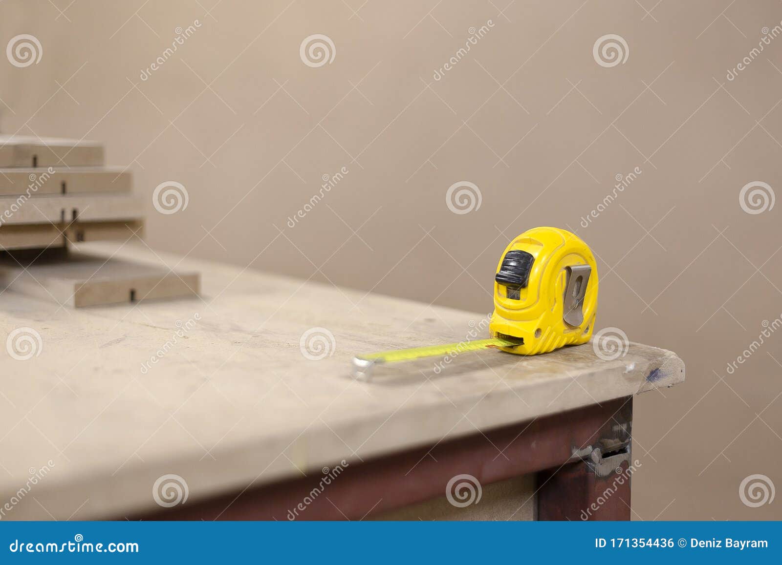 Measure on Work Table in the Carpentry Stock Photo - Image of measure ...