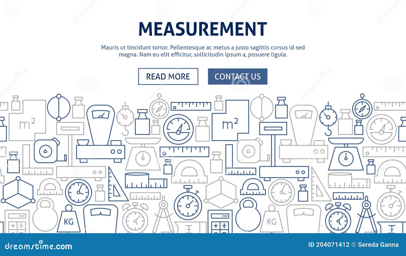 Measurement Banner Design stock vector. Illustration of concept - 204071412