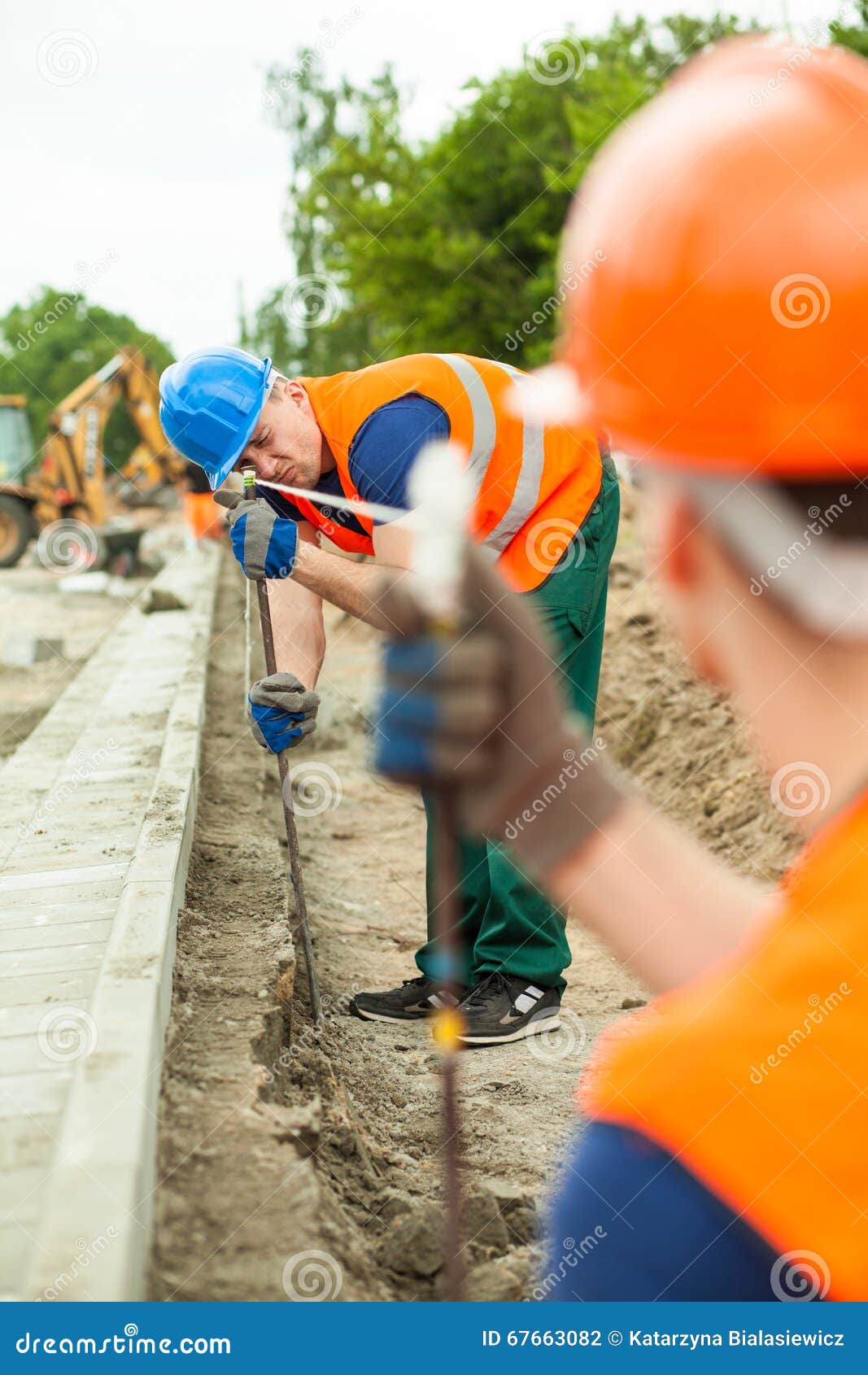 Measurement at Construction Site Stock Photo - Image of distance ...