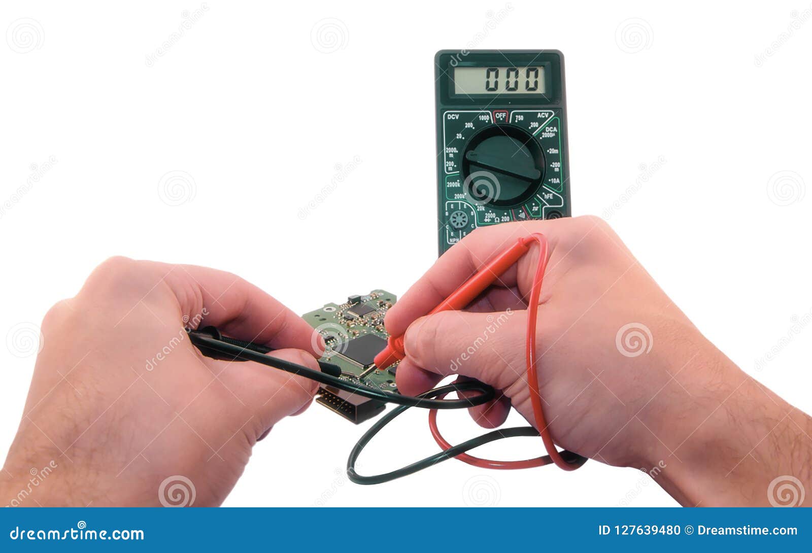 Measurement with an Electronic Multimeter Stock Photo - Image of ...