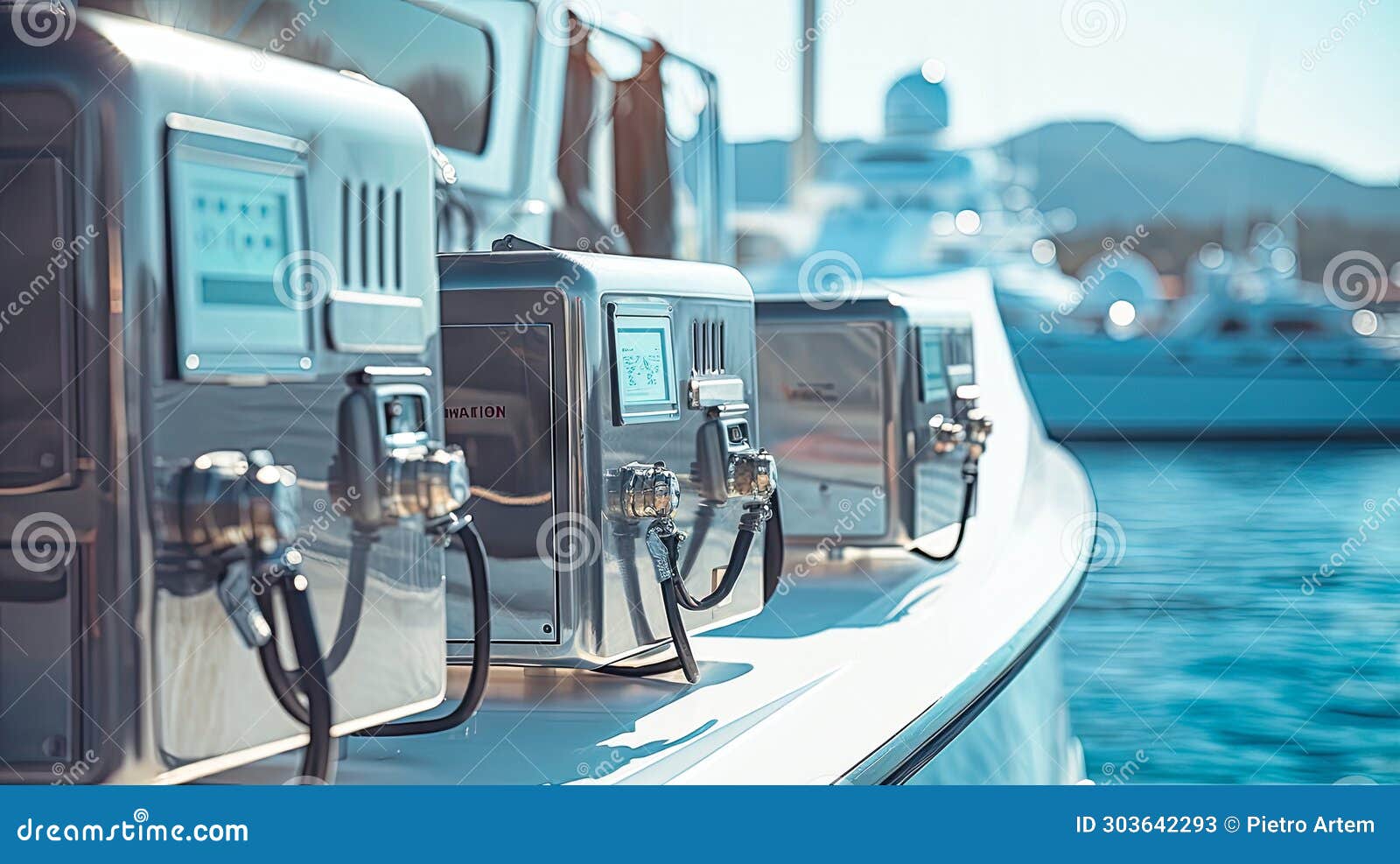 Measurement of Engine Emissions for Ships and Yachts Stock Illustration ...