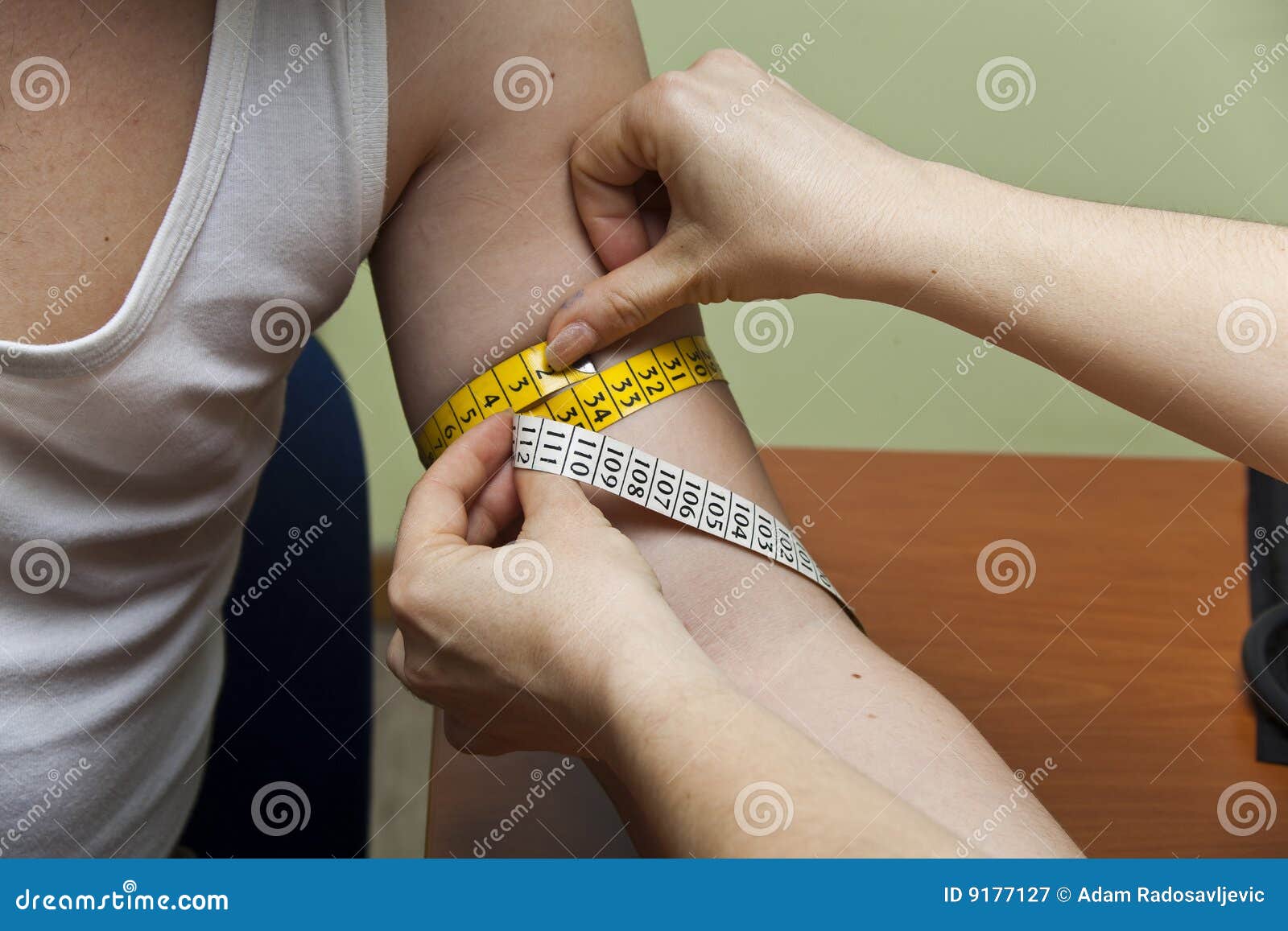 Measurement of hand volume stock image. Image of meter - 9177127
