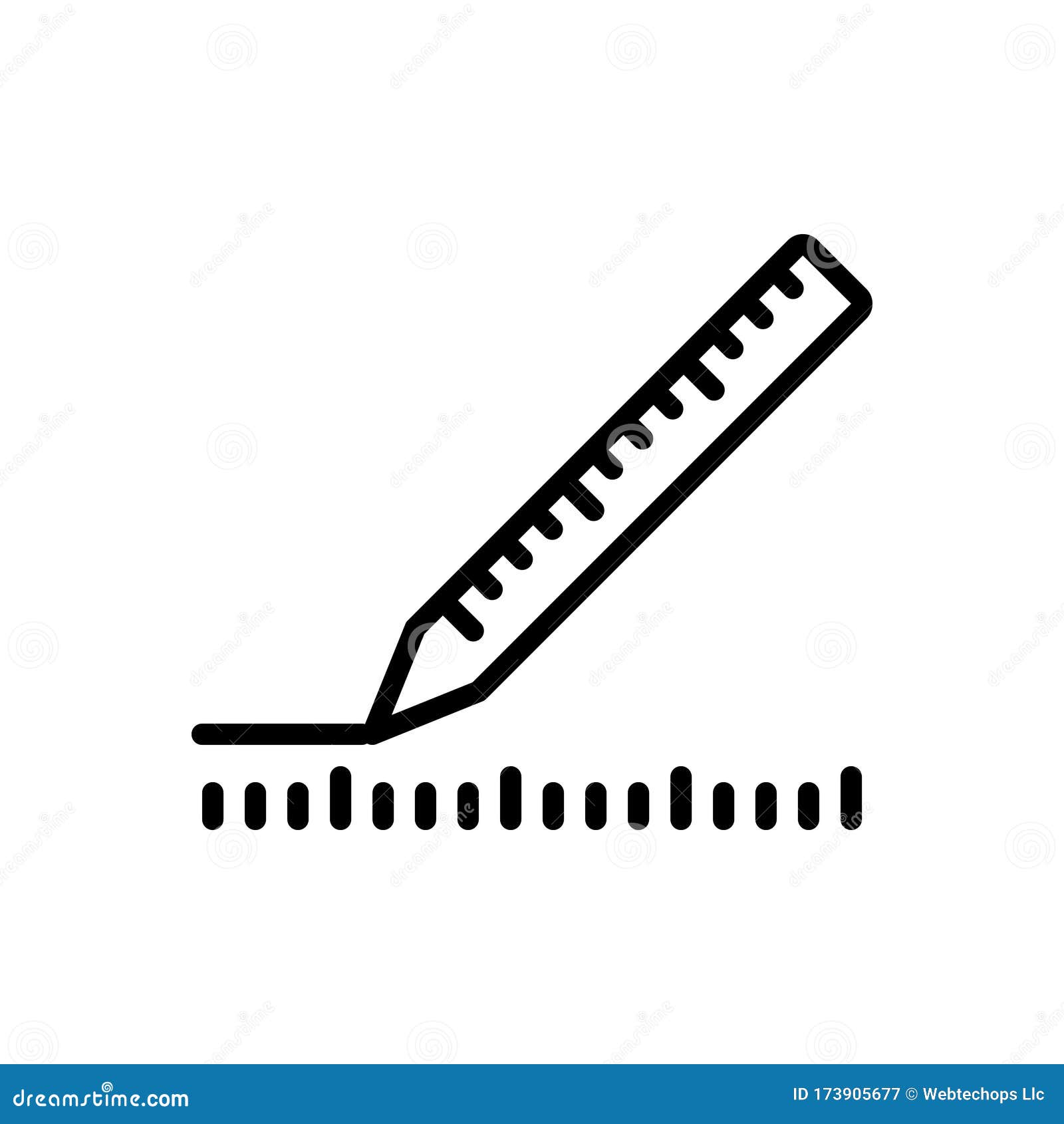 Black Line Icon for Measurement, Distance and Calculation Stock Vector ...