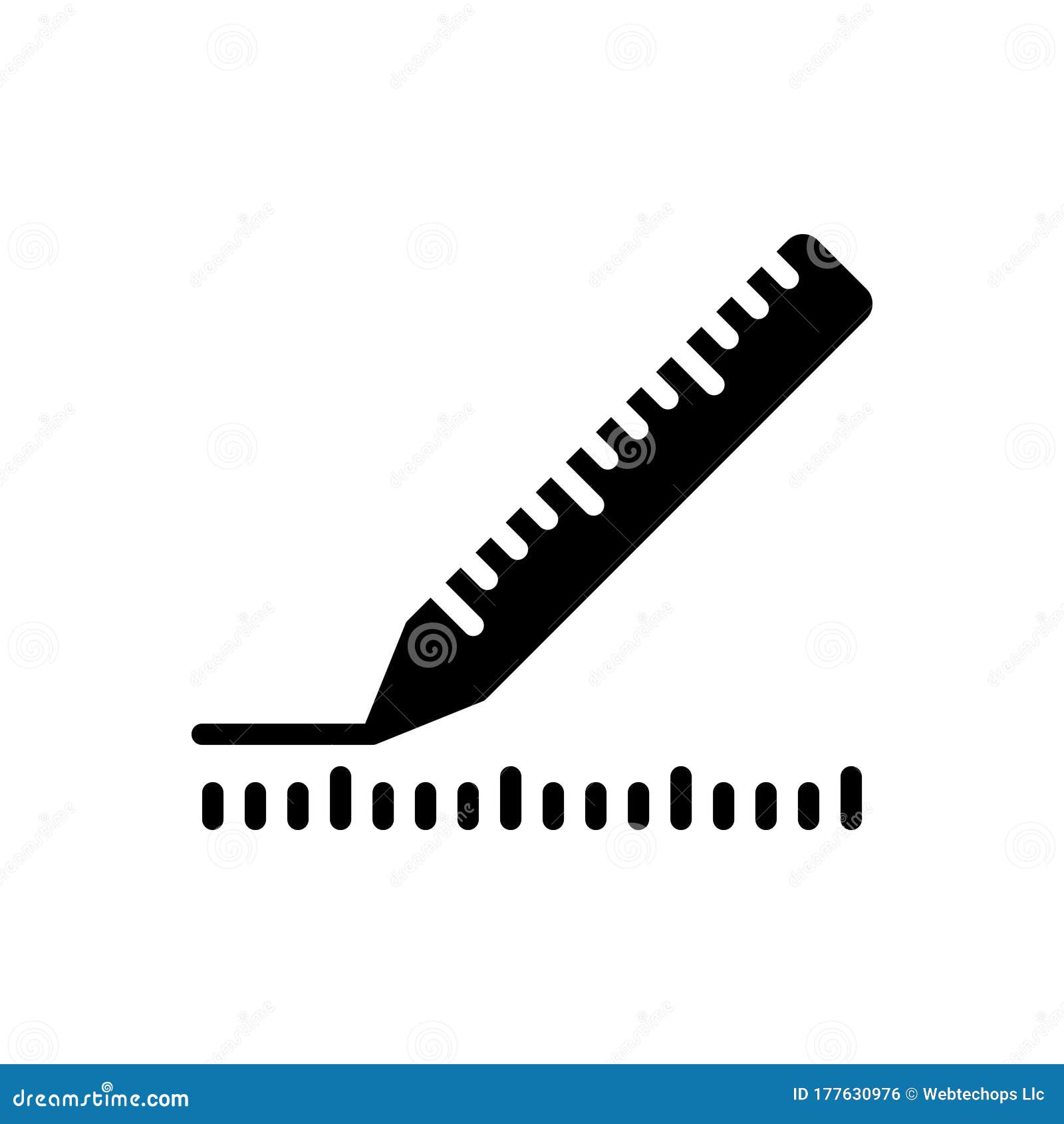 Black Solid Icon for Measurement, Distance and Ruler Stock Vector ...