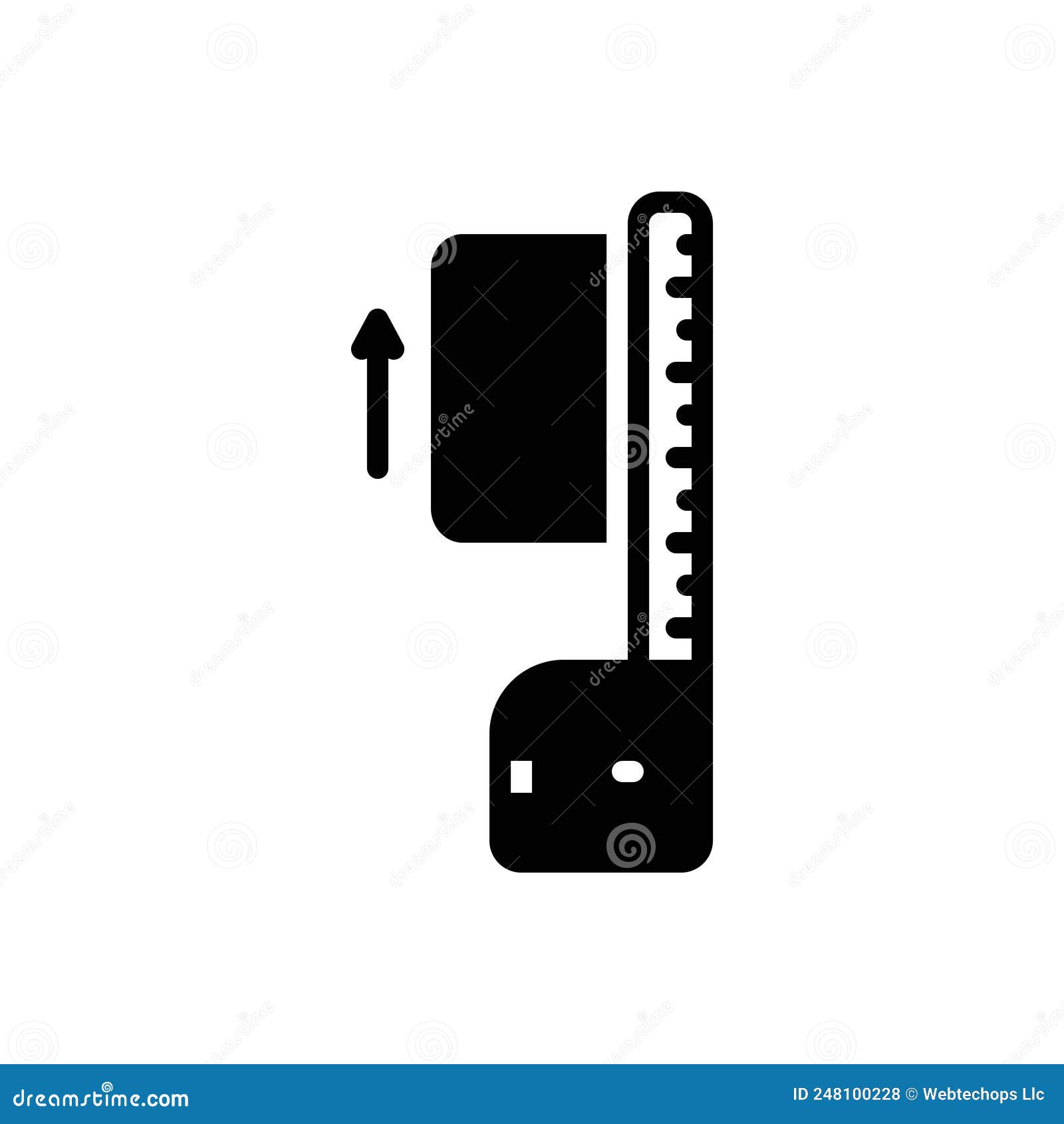 Black Solid Icon for Measurement, Ruler and Yardage Stock Vector ...
