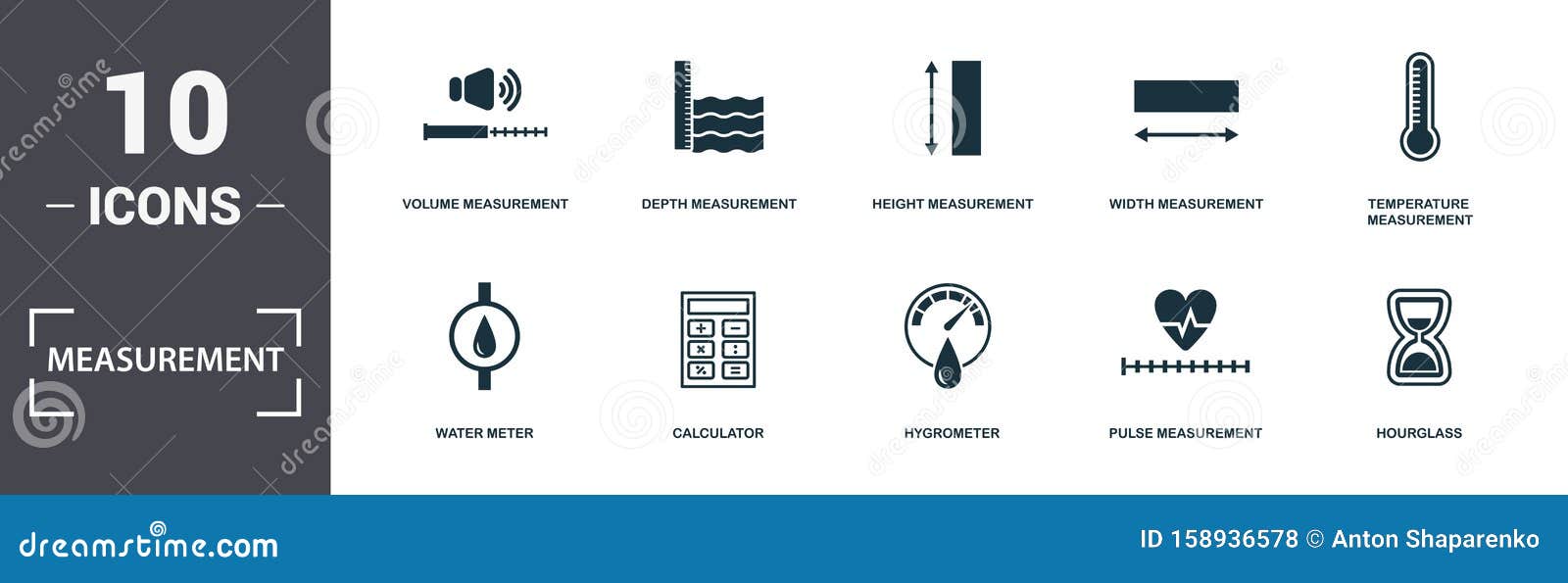 Measurement Icons Set Collection. Includes Simple Elements Such As ...