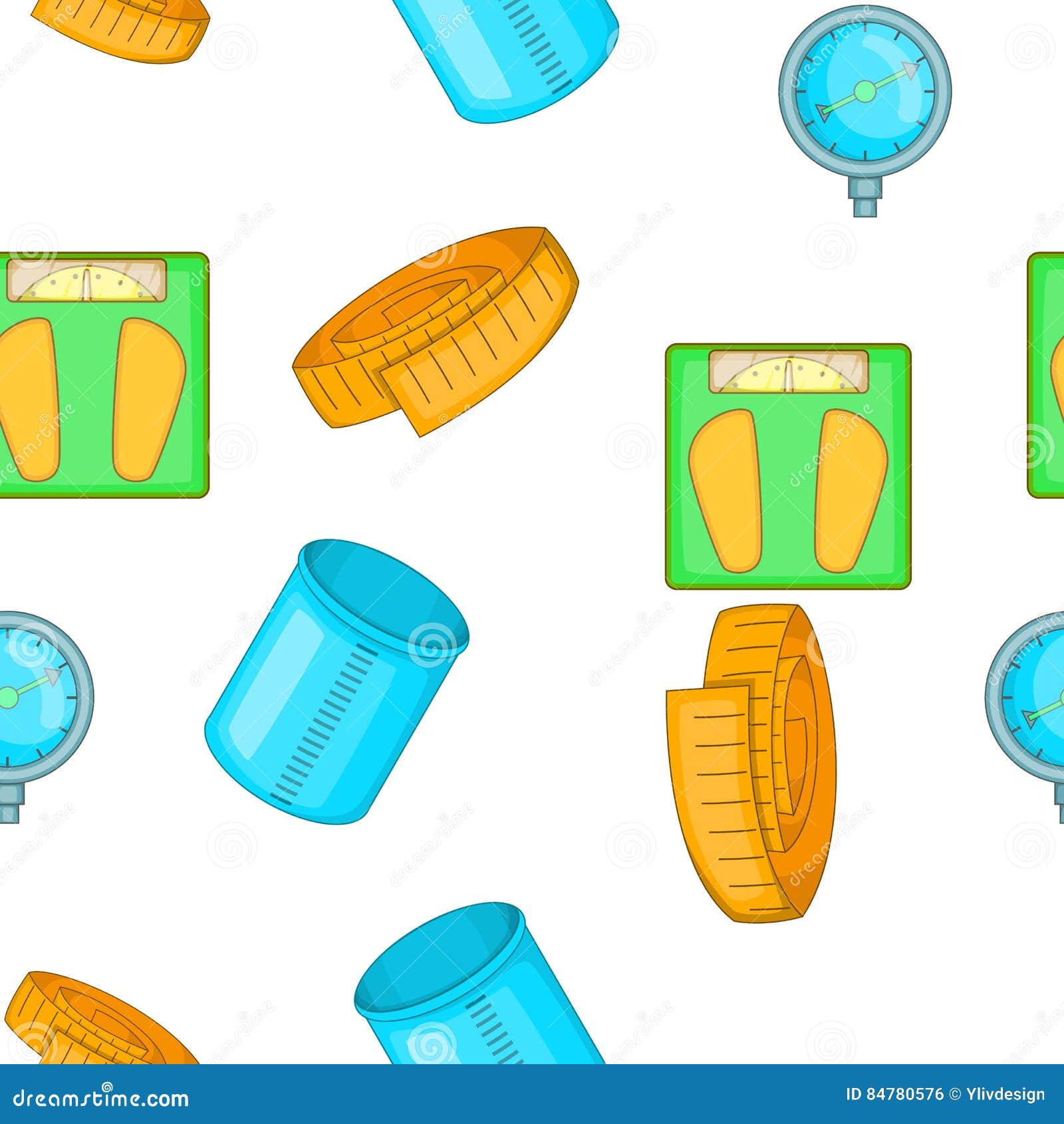 Measurement of Length Pattern, Cartoon Style Stock Vector ...