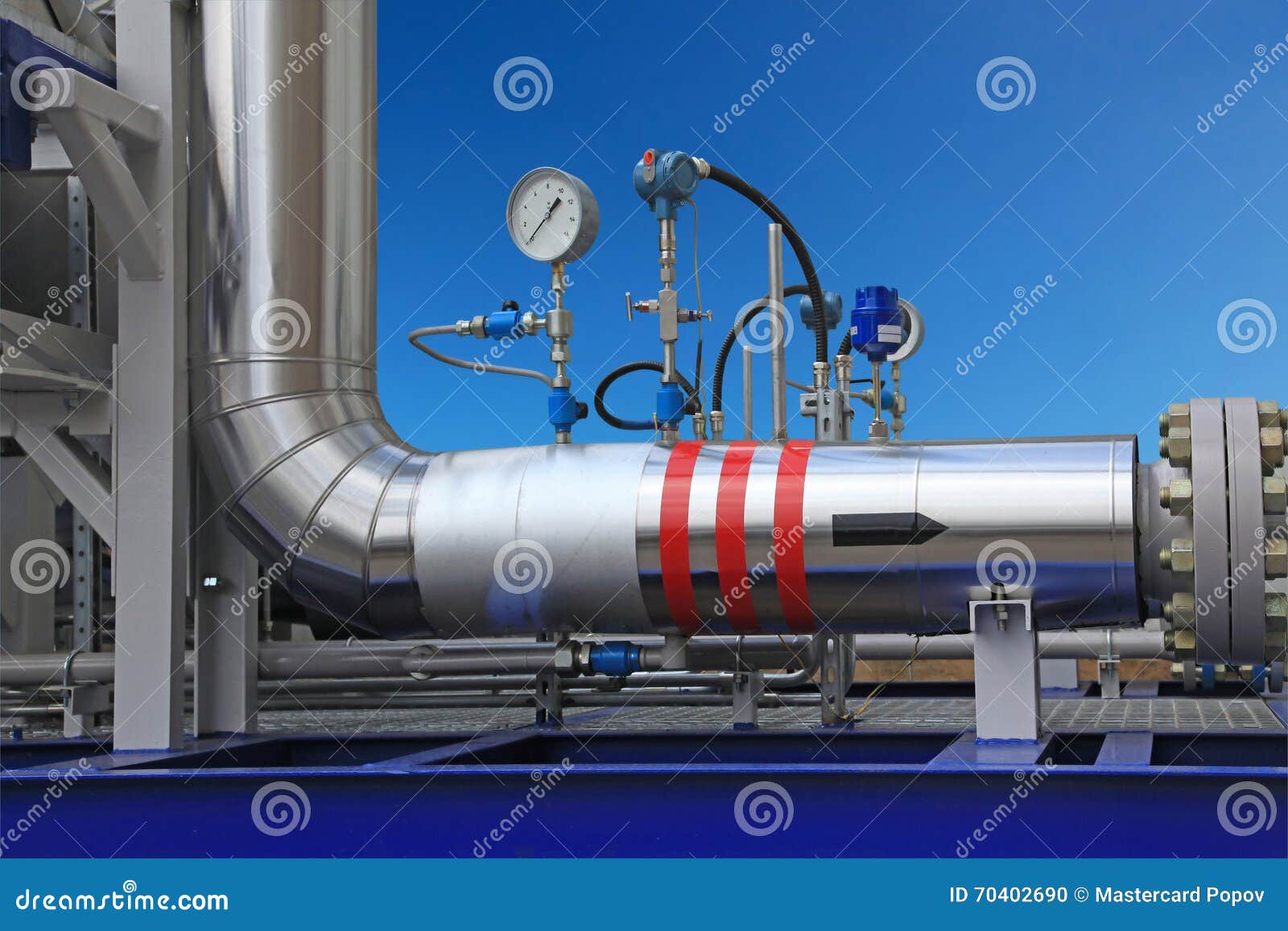 Measurement of Parameters of Gas in the Pipe Stock Photo - Image of ...