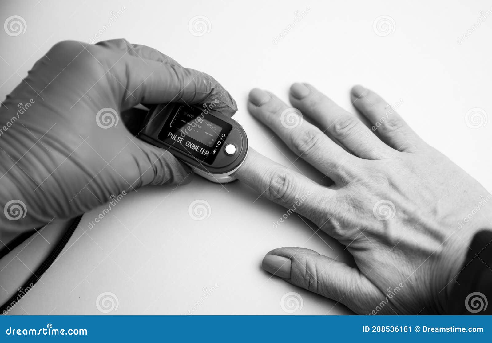 Measurement of the Patient`s Blood Oxygenation Level Stock Image ...