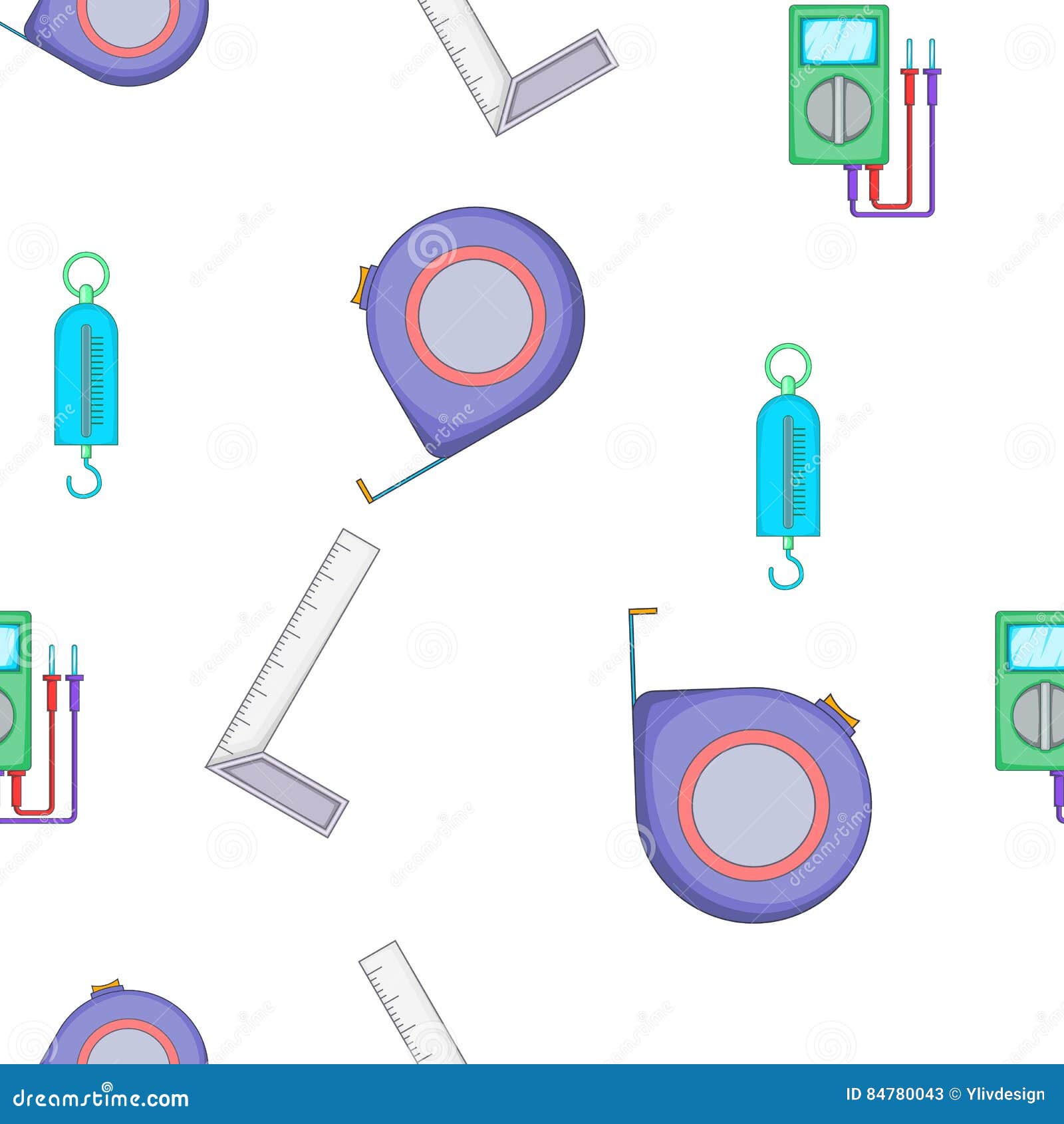 Measurement Pattern, Cartoon Style Stock Vector - Illustration of ...