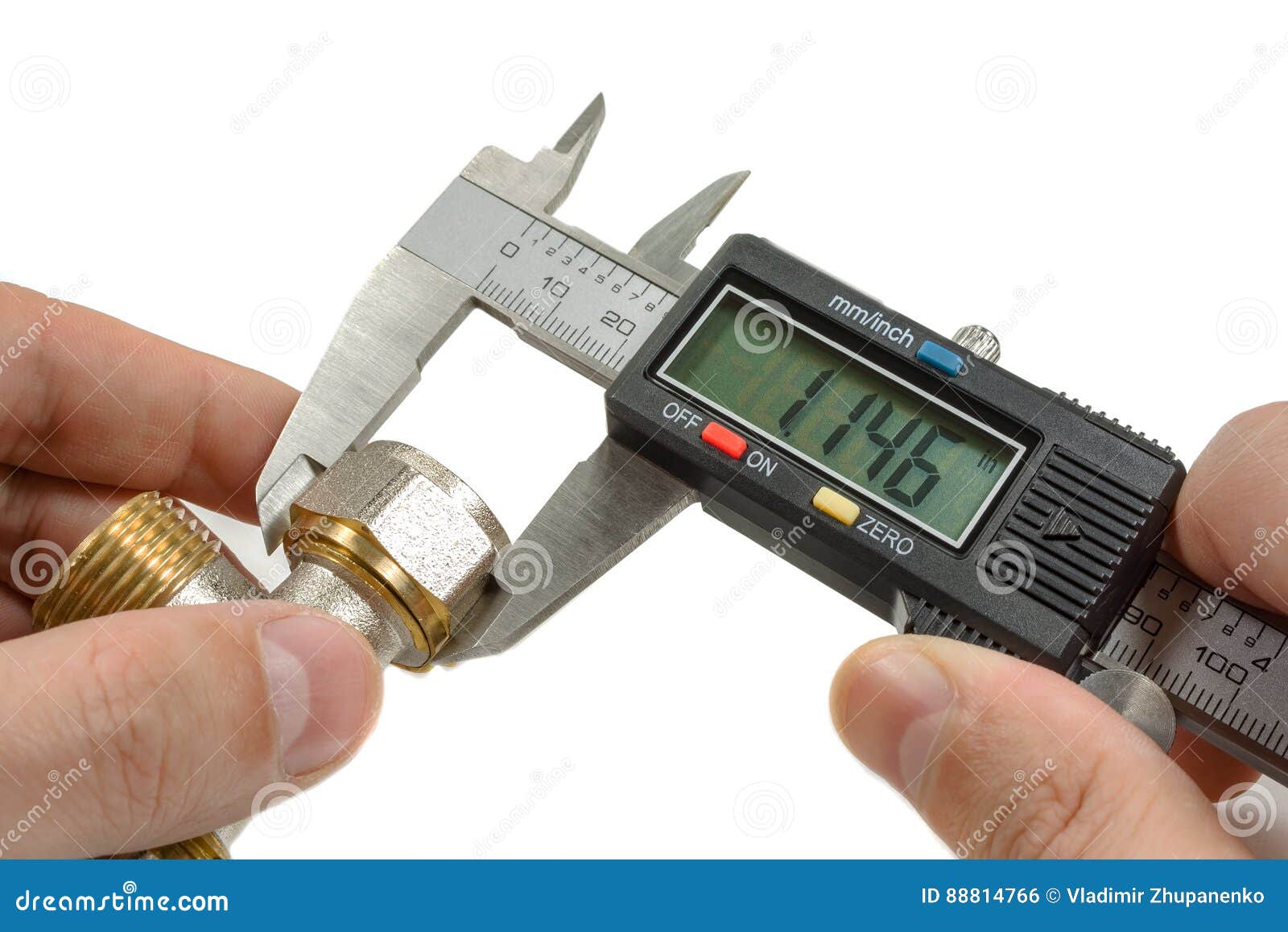 Measurement of Plumbing Fitting with Digital Caliper in the Master`s ...