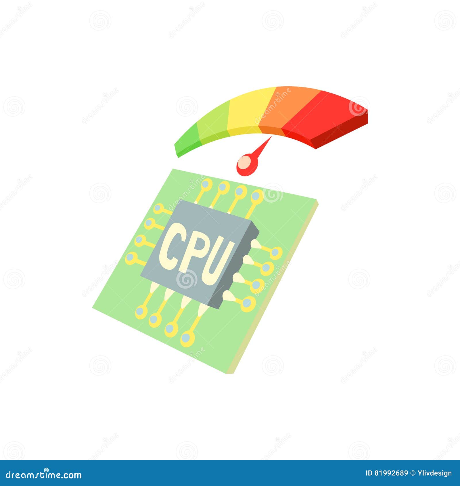 Measurement of Processor Temperature Icon Stock Vector - Illustration ...