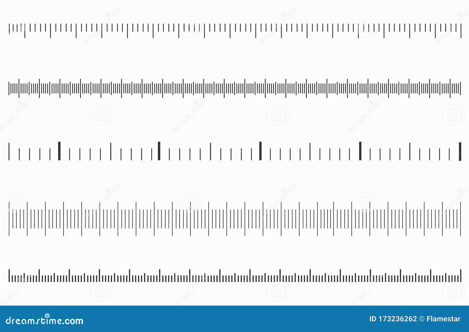 Ruler Marks Set. Simple Measuring Scales With Metric And Imperial ...