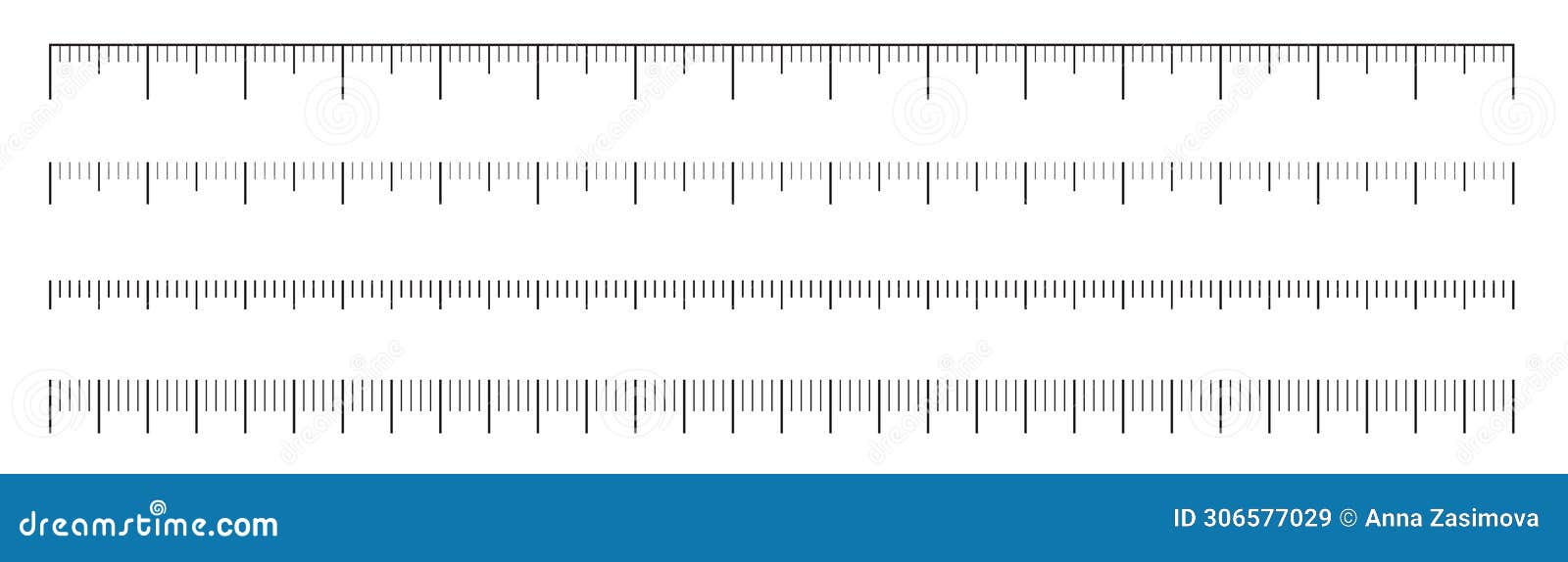 Measurement Scale, Template for a Ruler. Measuring Tool Blank ...