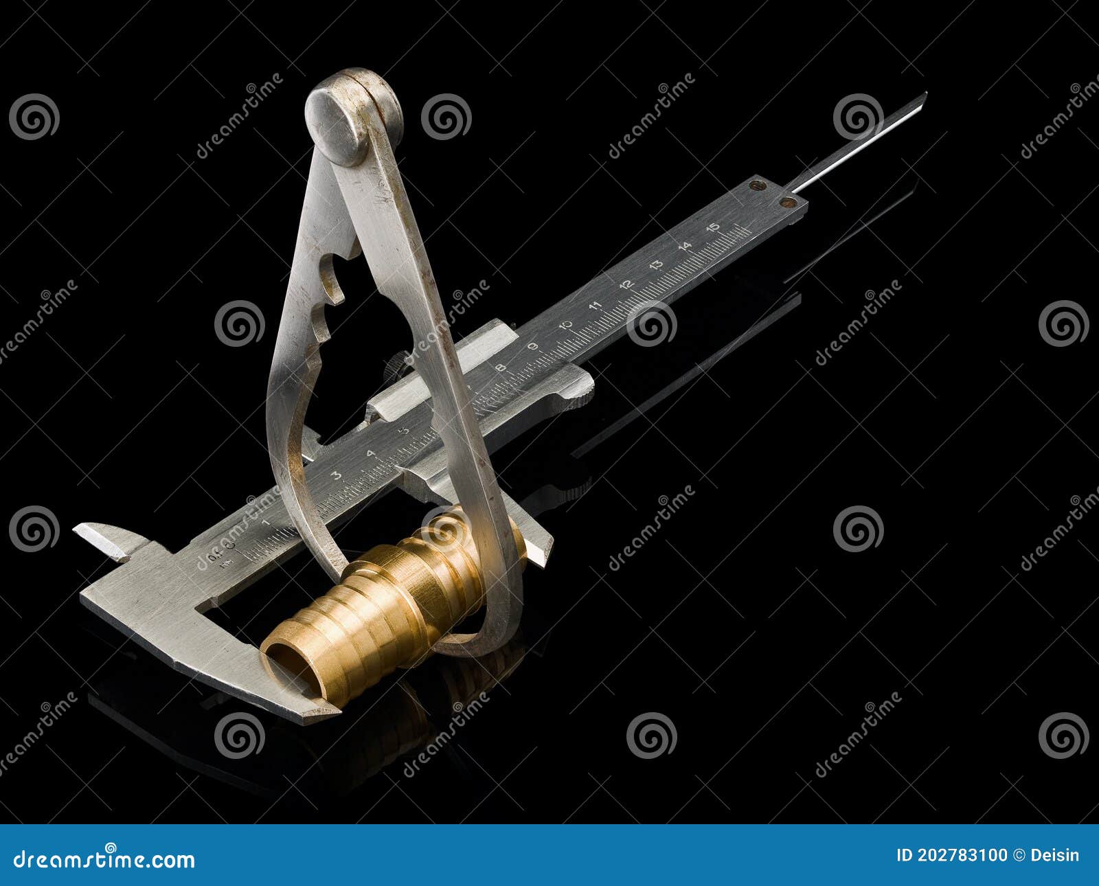 Measurement of the Sizes of the Brass Plug by Two Calipers Stock Photo ... Measurement of the Sizes of the Brass Plug by Two Calipers Stock Photo ...
