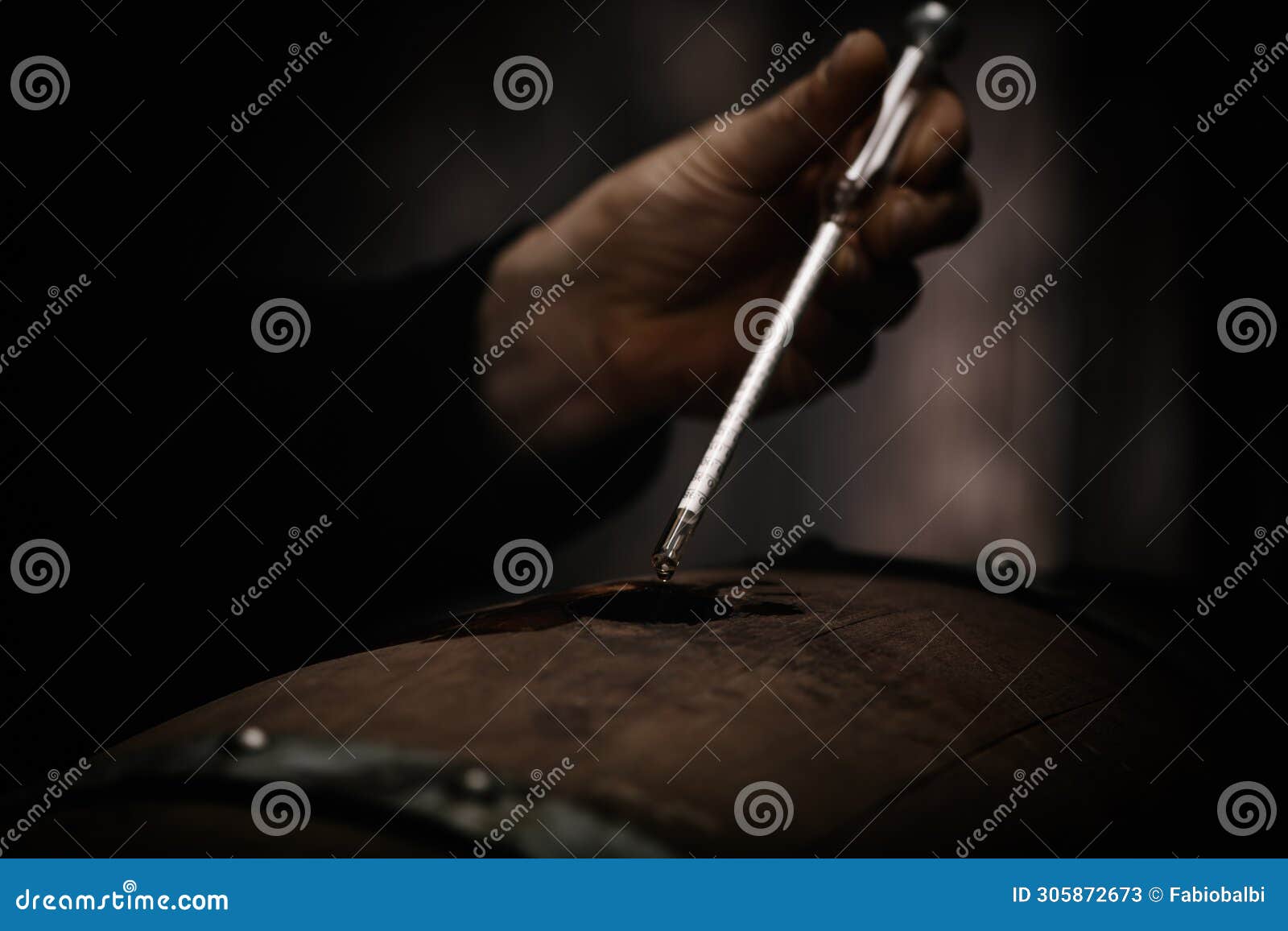 Measurement of Temperature of Wine in a Cellar Stock Image - Image of ...