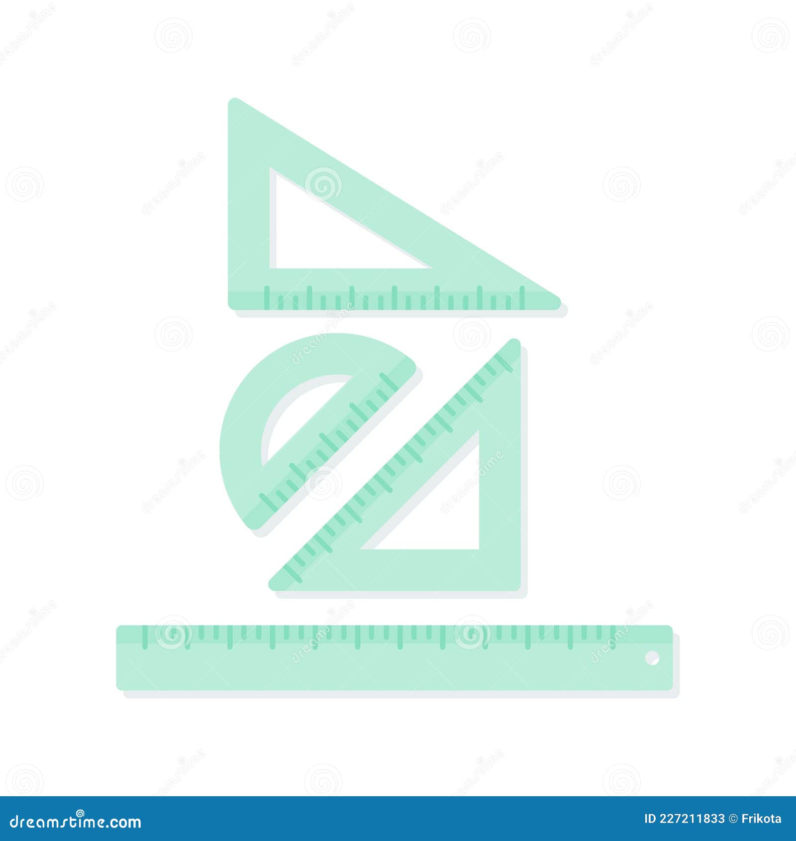 Measurement Tool Set: Ruler, Set Squares and Protractor. Back To School ...