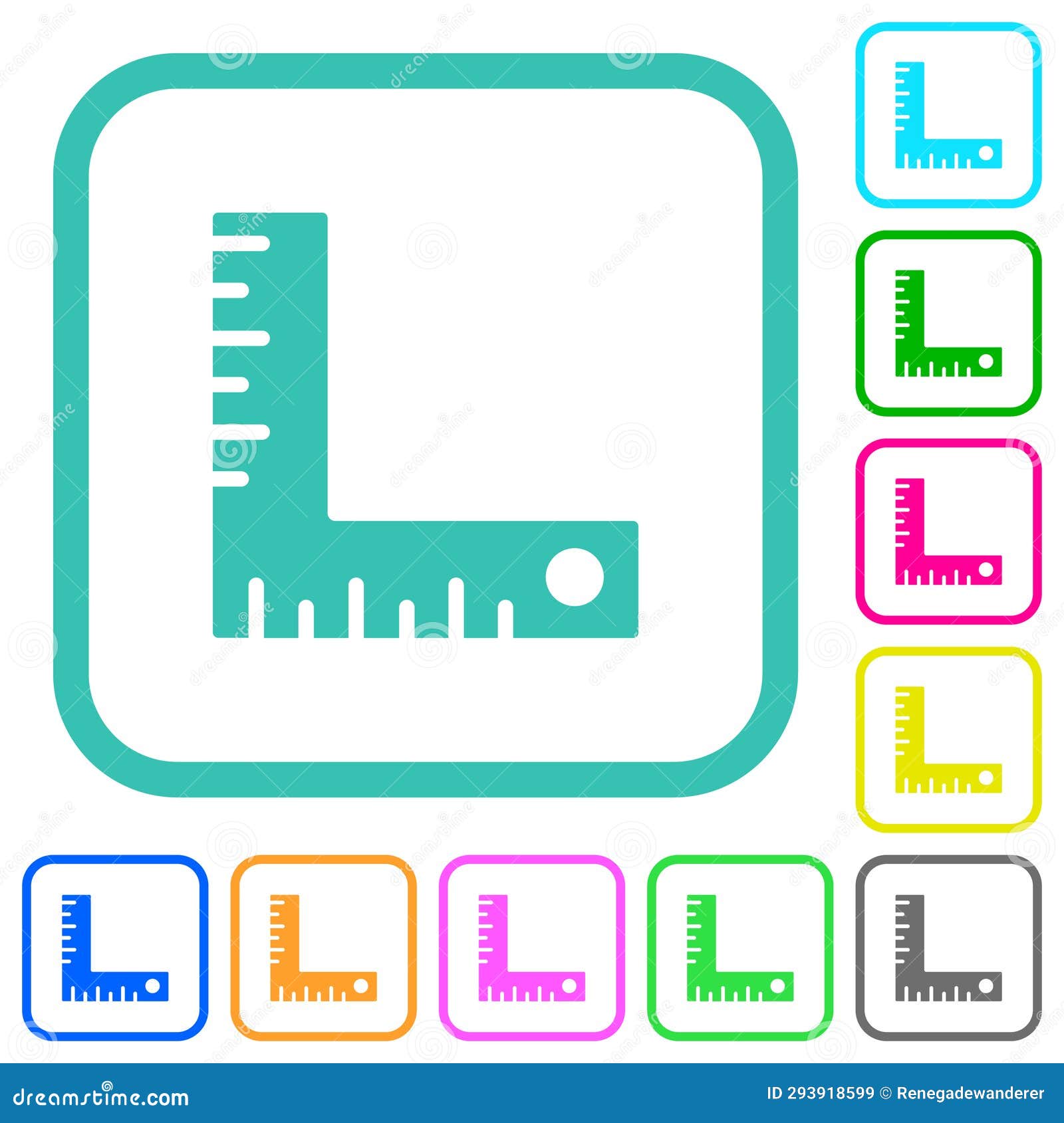 Measurement Tool Solid Vivid Colored Flat Icons Stock Vector ...