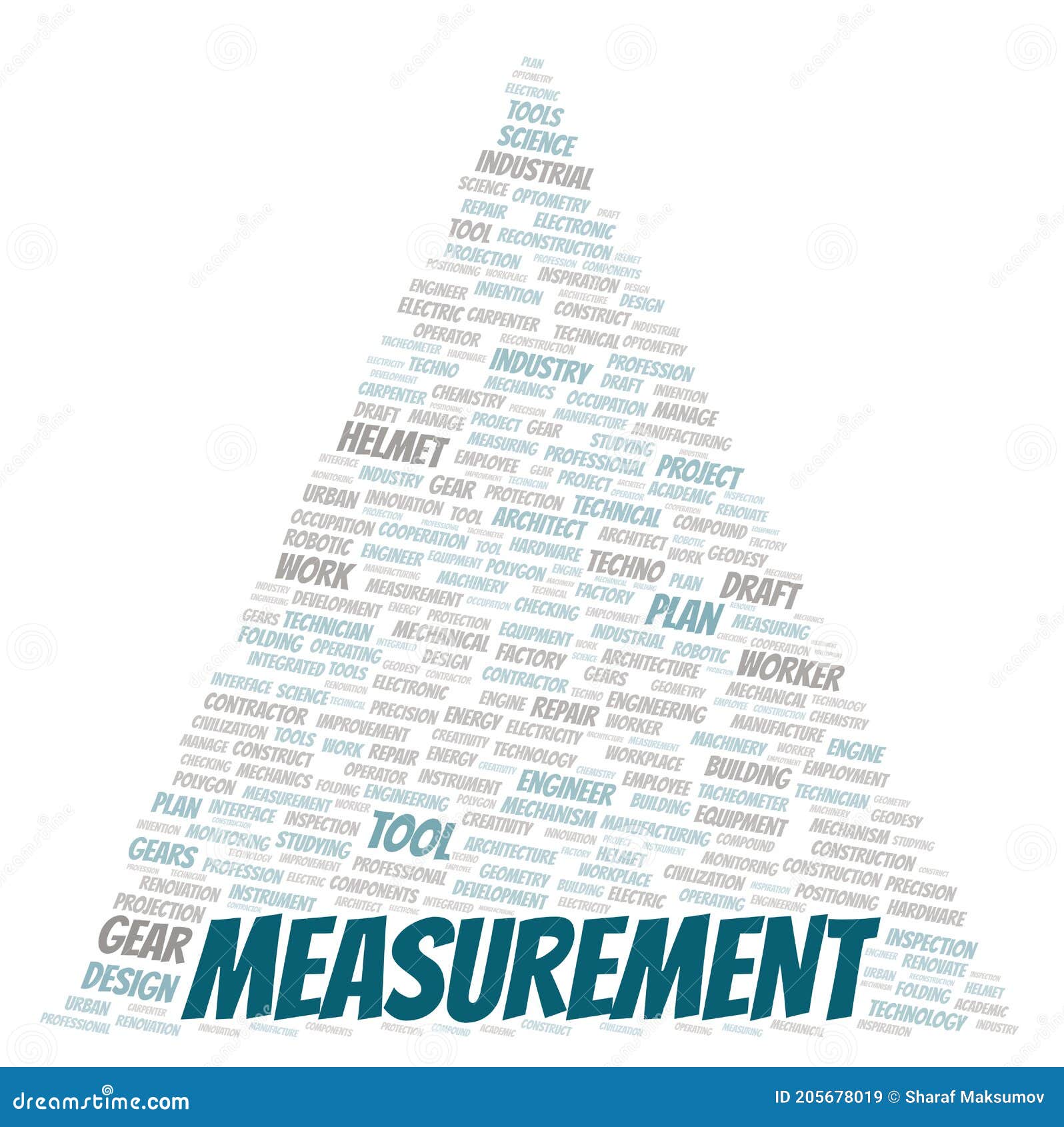 Measurement Typography Word Cloud Create with the Text only Stock ...