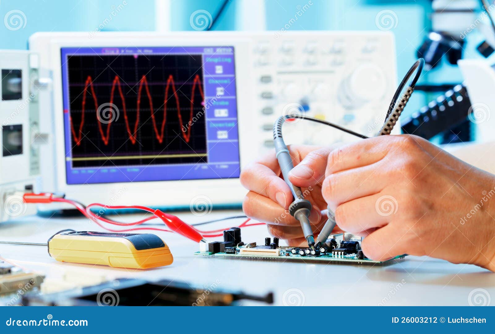 Measurement of a waveform stock photo. Image of power - 26003212