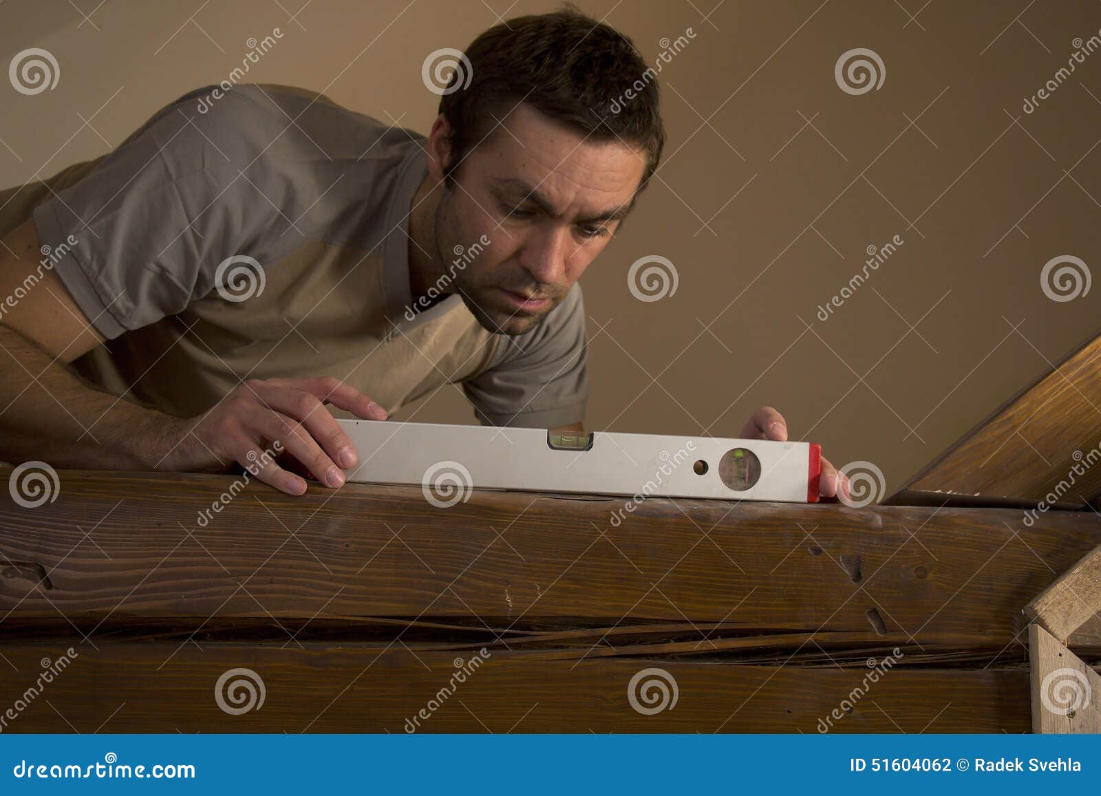 Measurements Using Spirit Level. Stock Photo - Image of measure, people ...