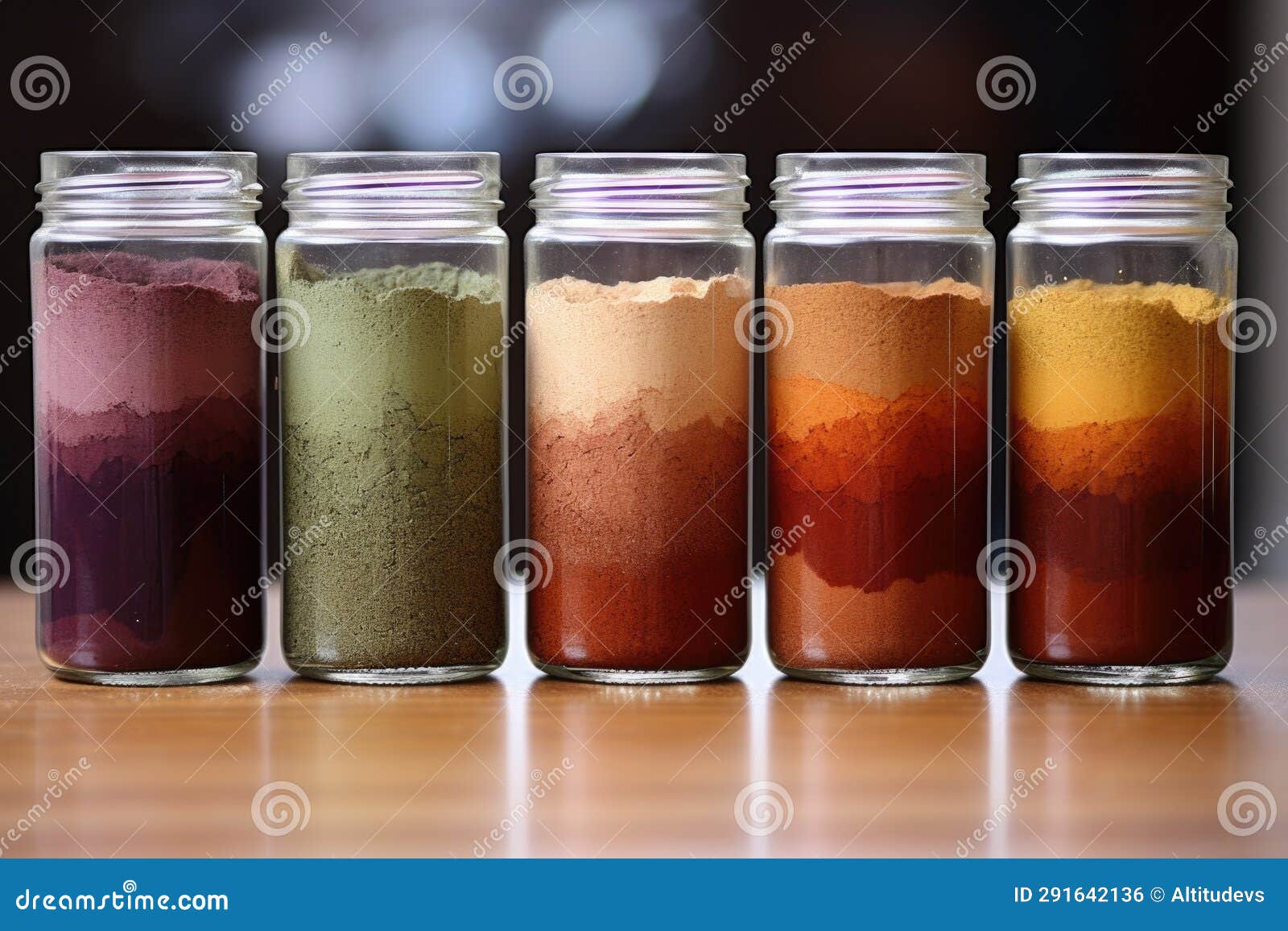 Measures of Different Colored Sand Layering in a Glass Jar Stock Photo ...