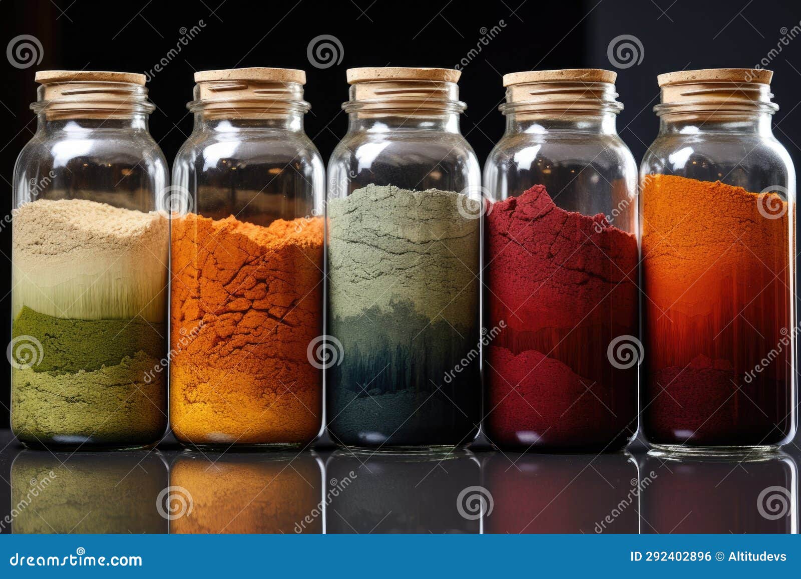 Measures of Different Colored Sand Layering in a Glass Jar Stock Photo ...