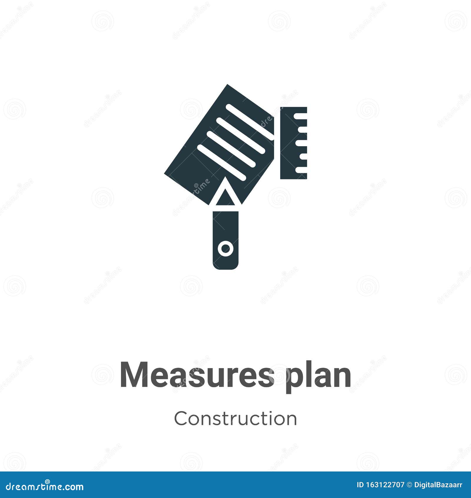 Measures Plan Vector Icon on White Background. Flat Vector Measures ...