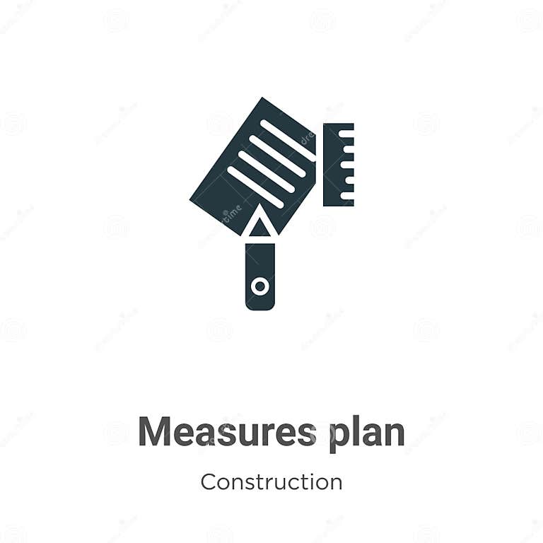 Measures Plan Vector Icon on White Background. Flat Vector Measures ...