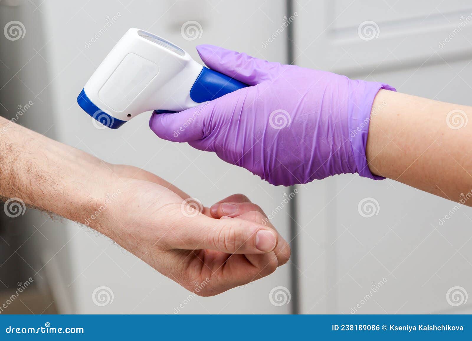 Measures the Temperature of the Hand Remotely Stock Photo - Image of ...