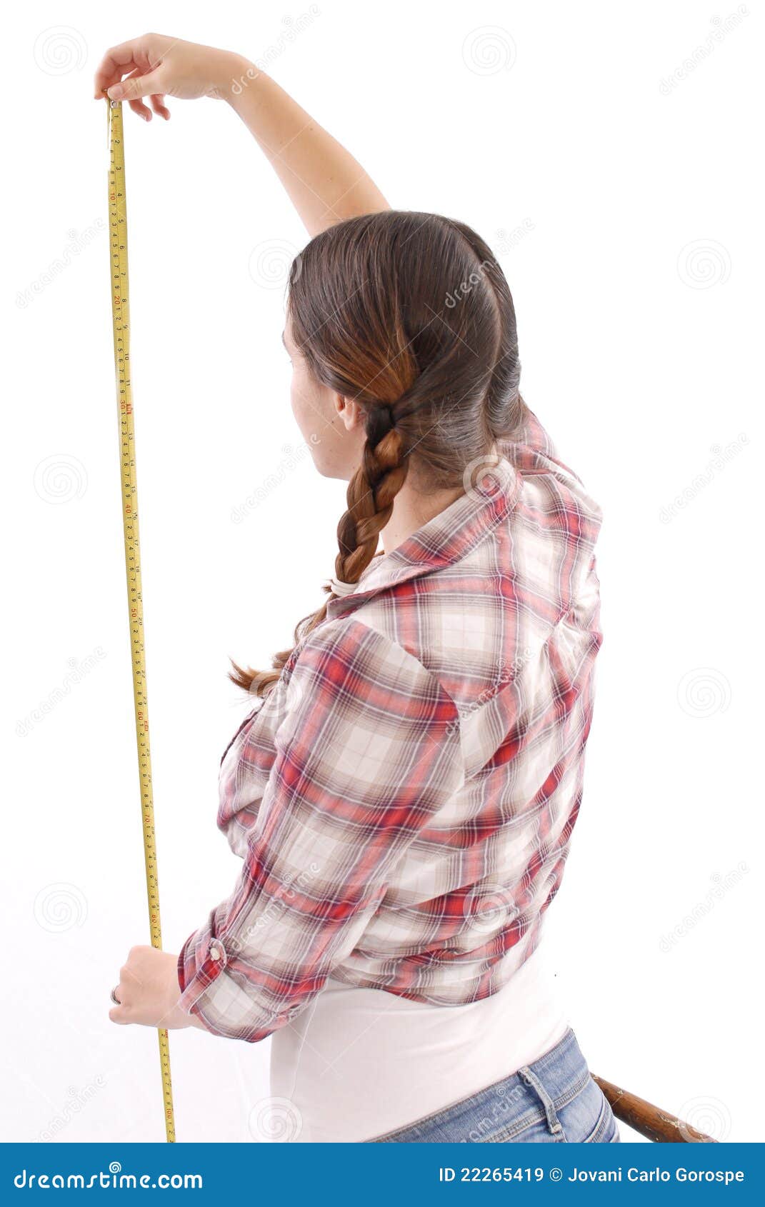 Measuring stock image. Image of help, female, brunette - 22265419