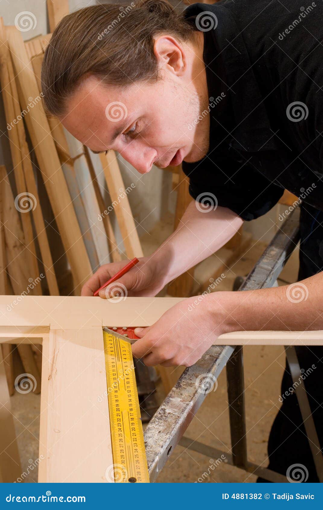 Measuring stock photo. Image of carpentry, hands, artisan - 4881382