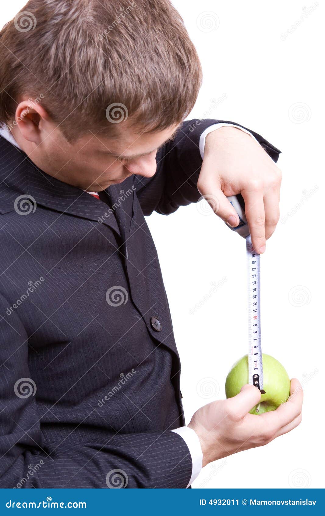 Measuring the apple stock image. Image of tape, financial - 4932011