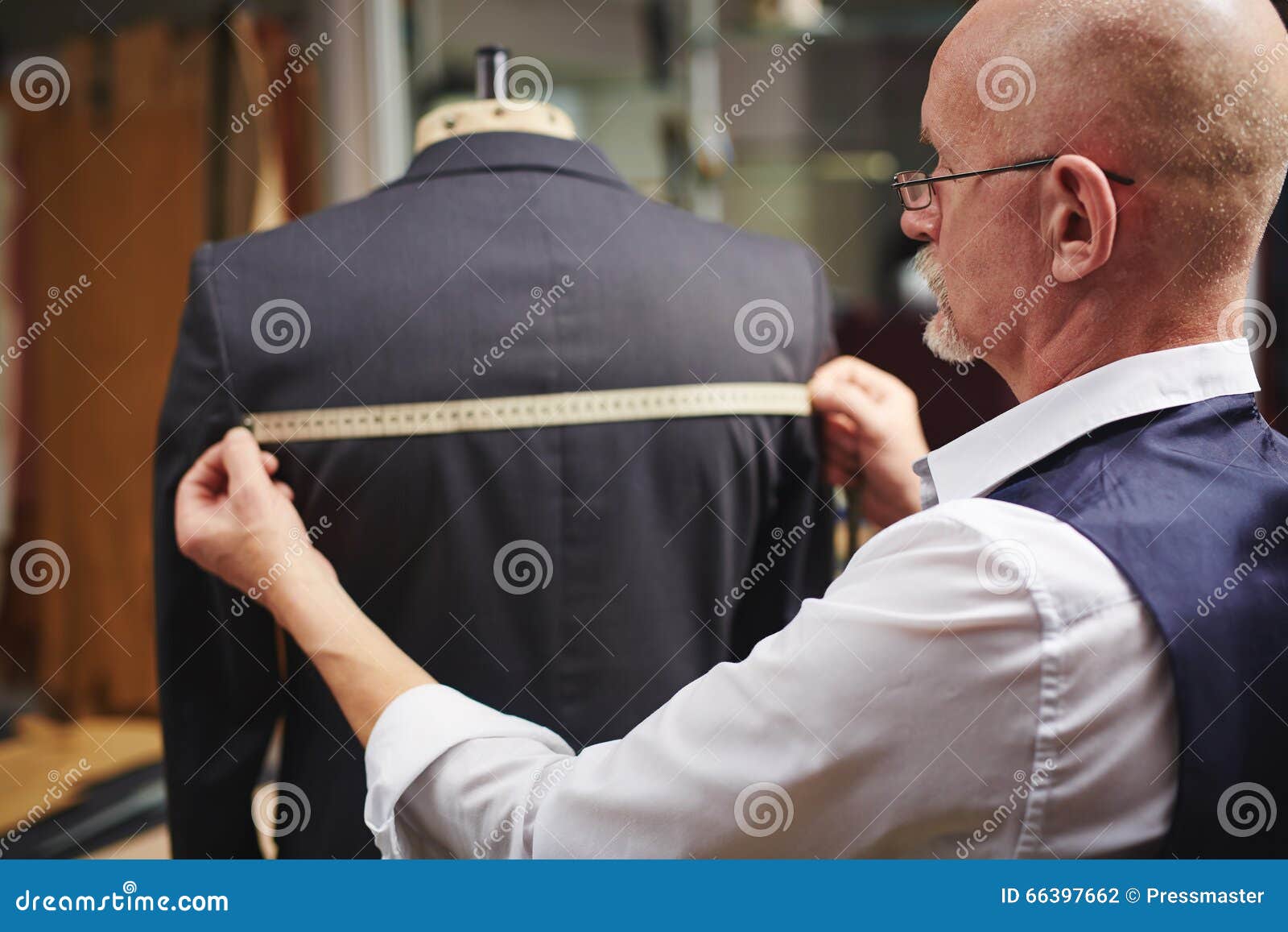 Measuring back stock photo. Image of people, adult, tailor - 66397662