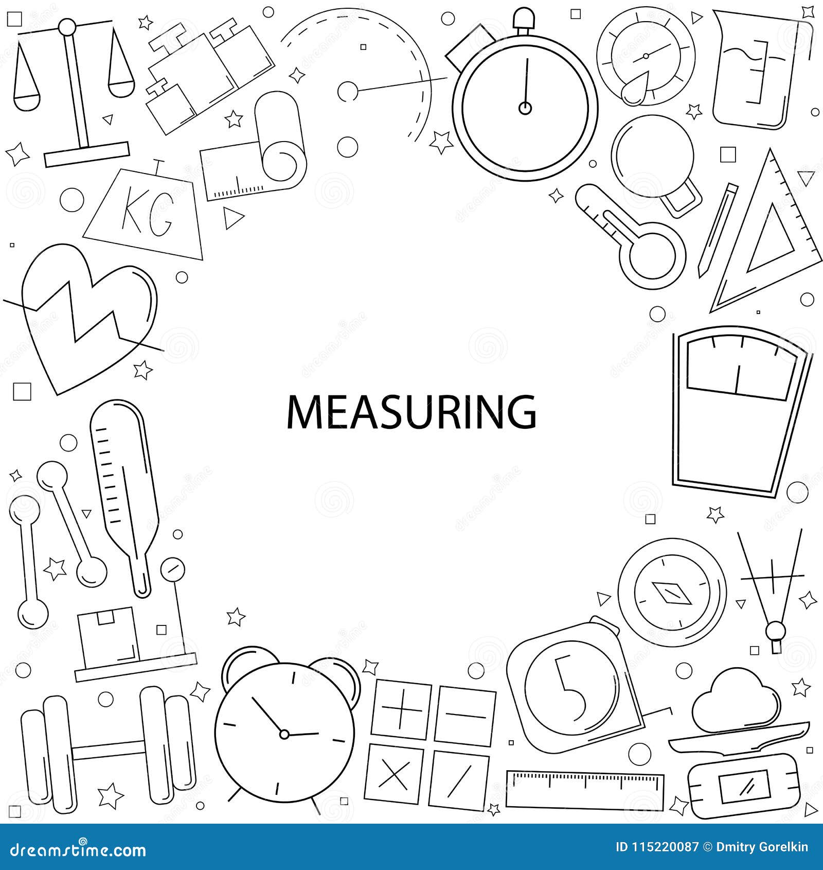 Measuring Background from Line Icon Stock Vector - Illustration of ...