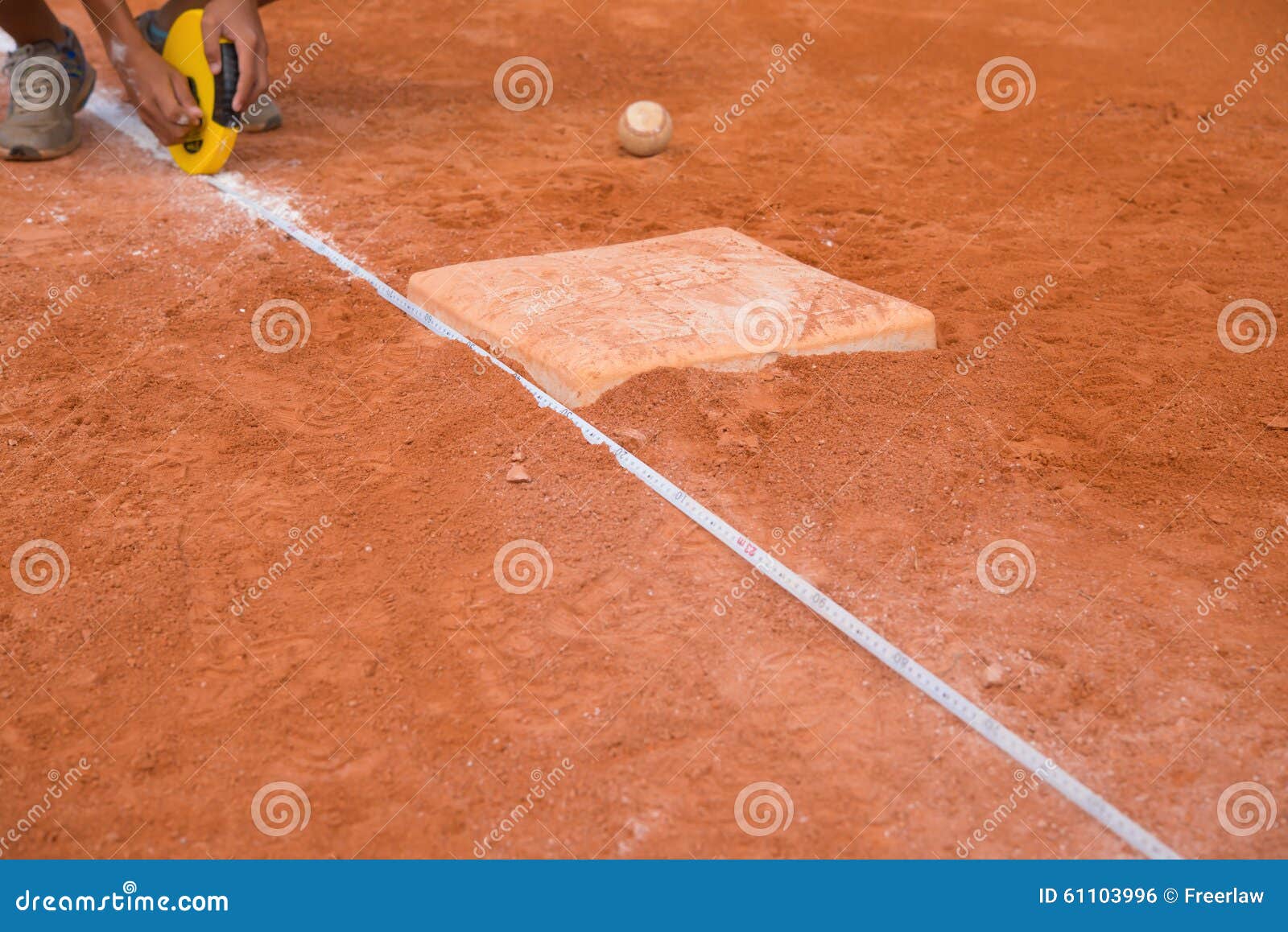 Measuring the Base Distance of Baseball Field Stock Photo - Image of ...