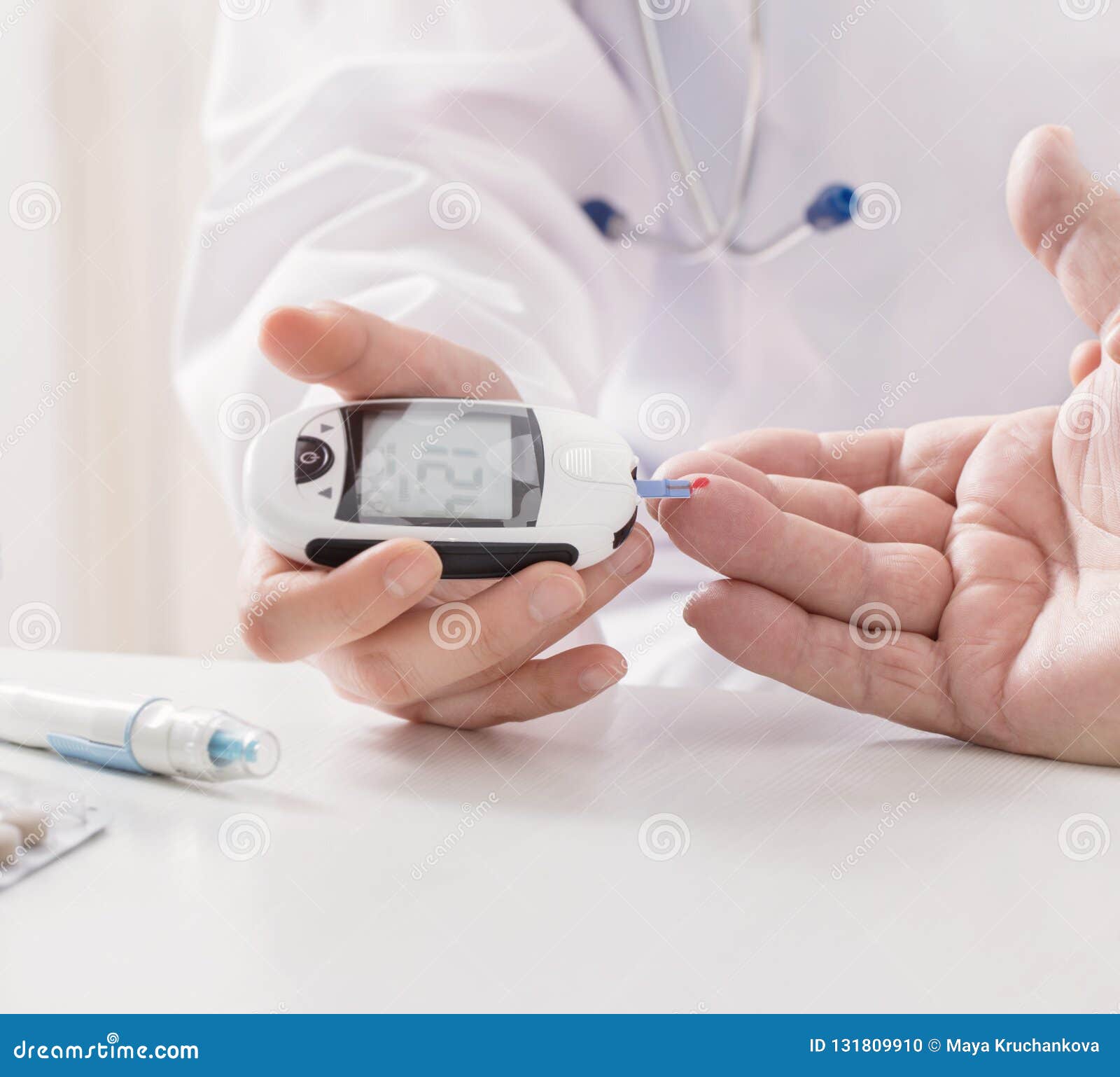 Measuring blood sugar stock photo. Image of blood, dependent - 131809910