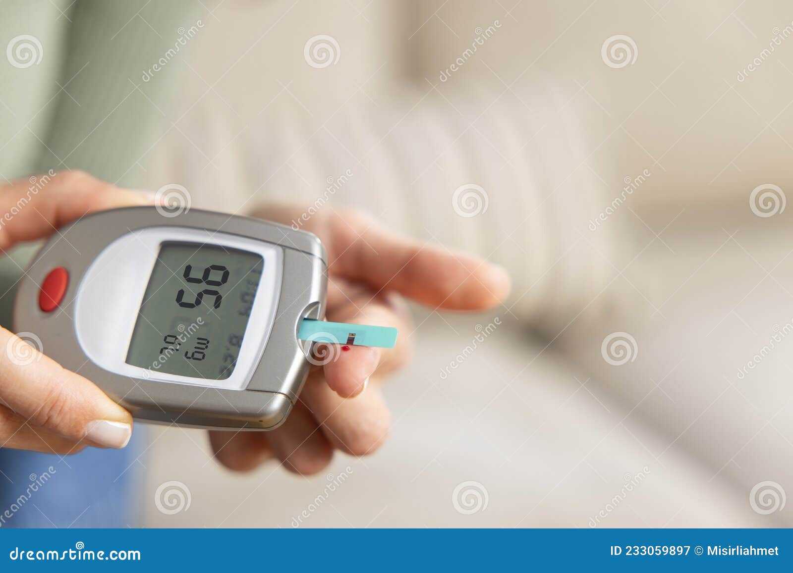Measuring Blood Sugar stock image. Image of indoors - 233059897