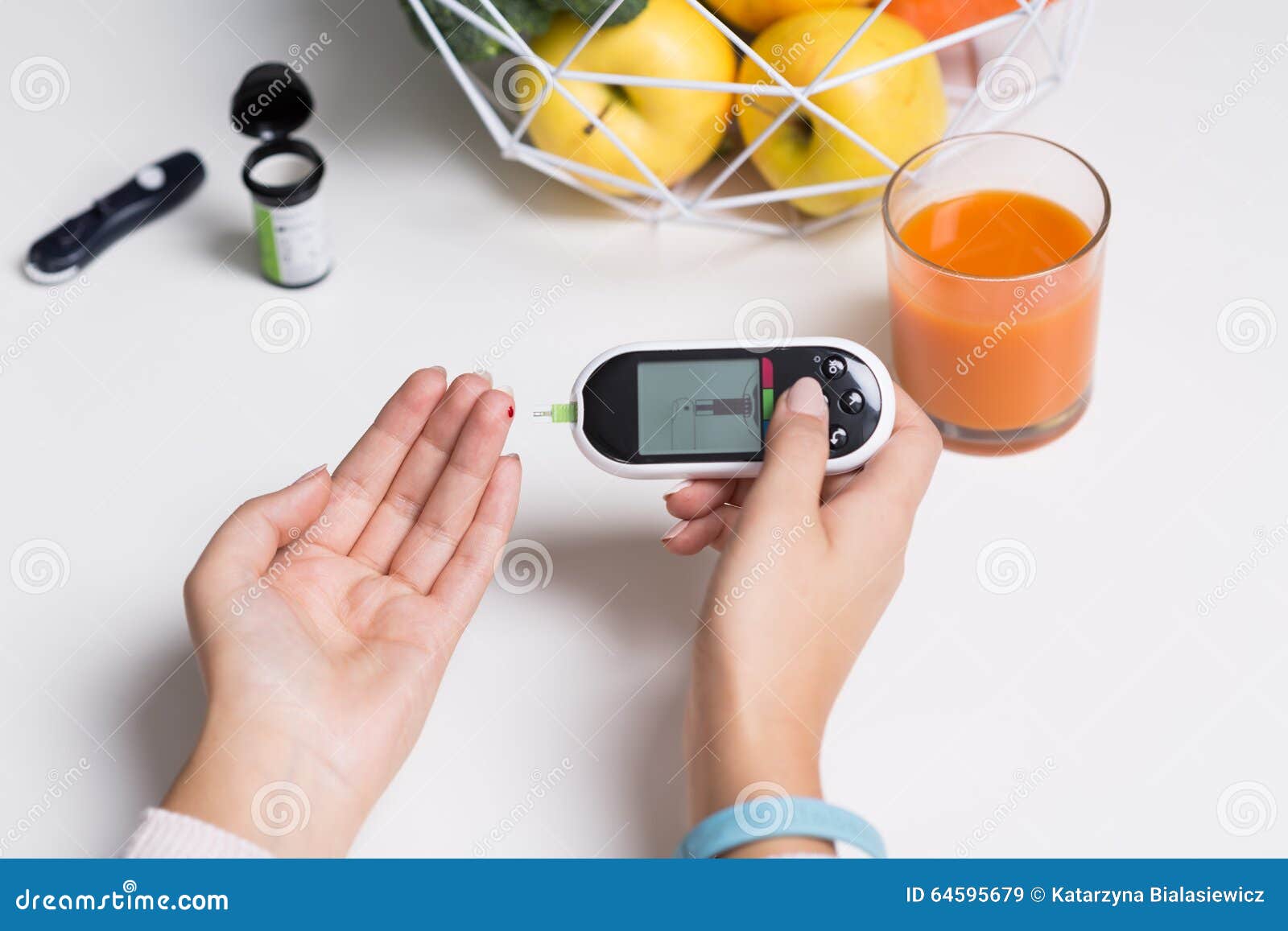 Measuring Blood Sugar Value Stock Image - Image of level, measure: 64595679
