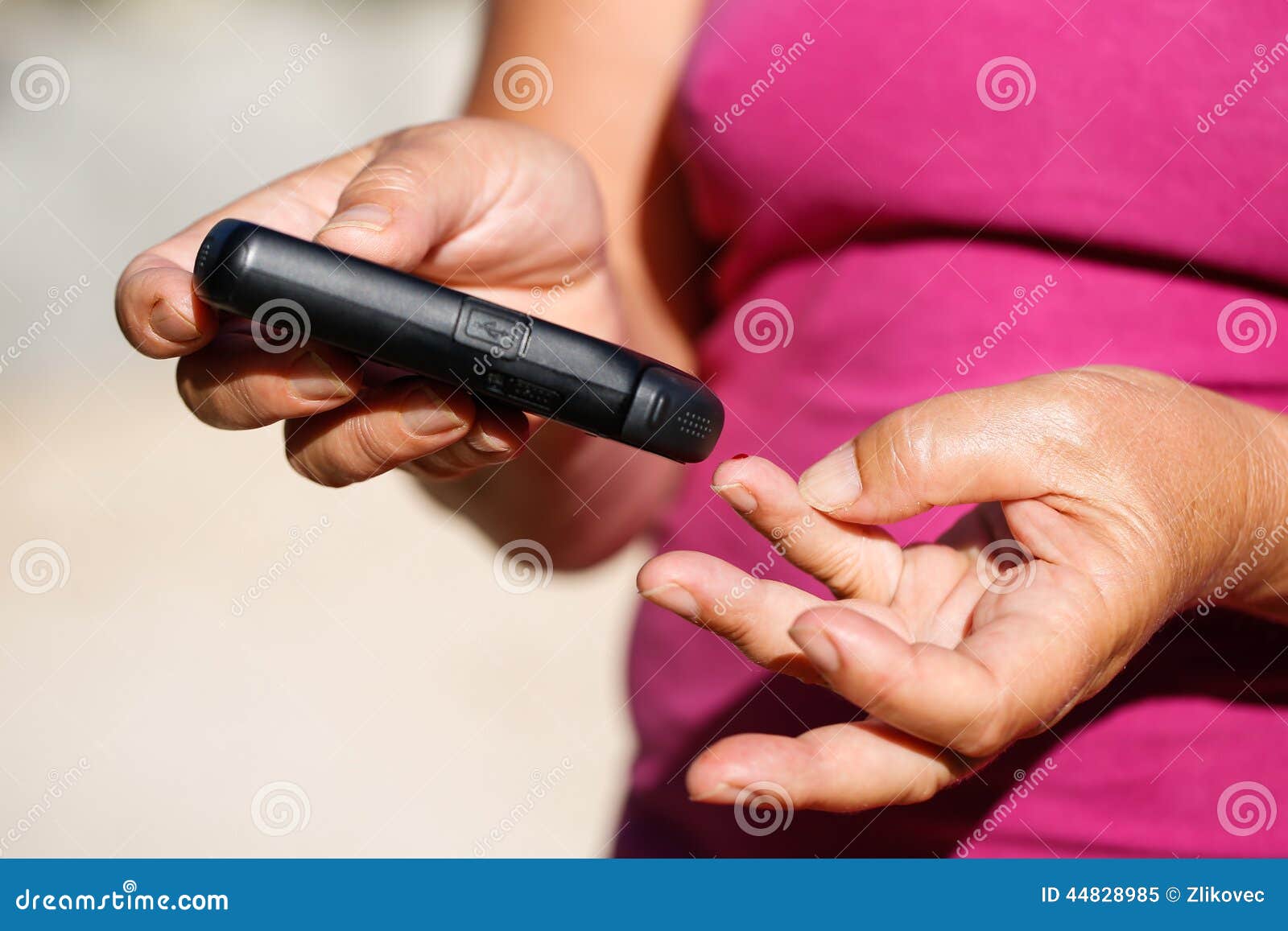 Measuring blood sugar stock image. Image of closeup, medical - 44828985