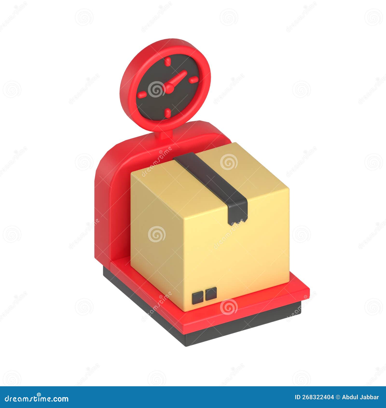 Measuring Box Weight 3d Illustration Stock Photo - Illustration of ...