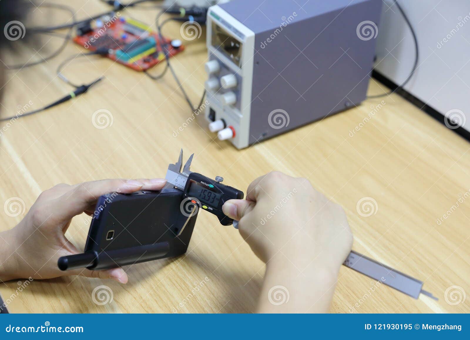 Caliper Measuring a Tool with a Caliper Stock Image - Image of engineer ...