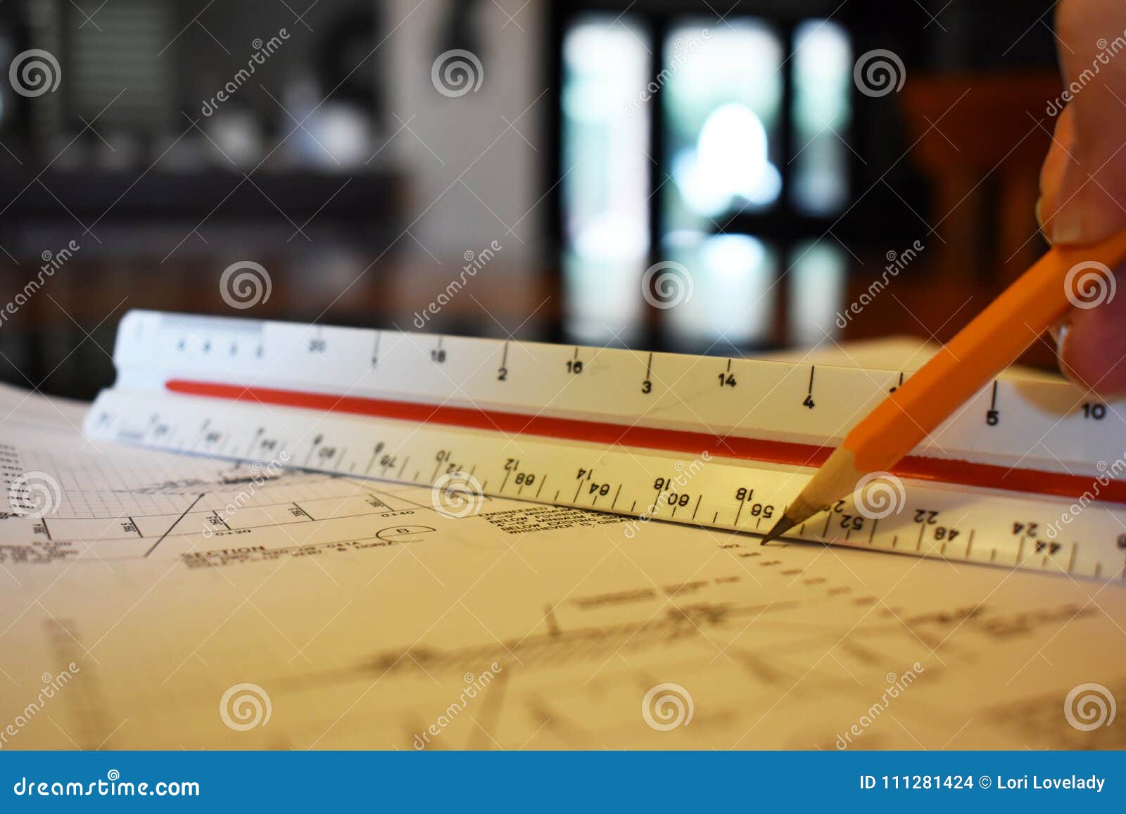 Measuring And Charting With A Ruler And Pencil Stock Photo ...