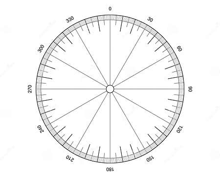 Measuring Circle with Degrees Marked Template. Stock Vector ...