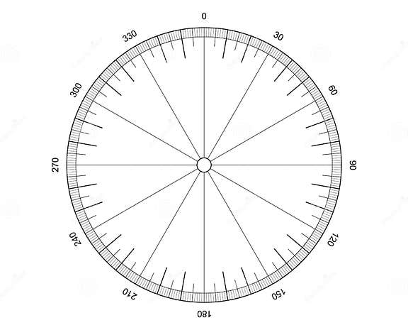 Measuring Circle with Degrees Marked Template. Stock Vector ...