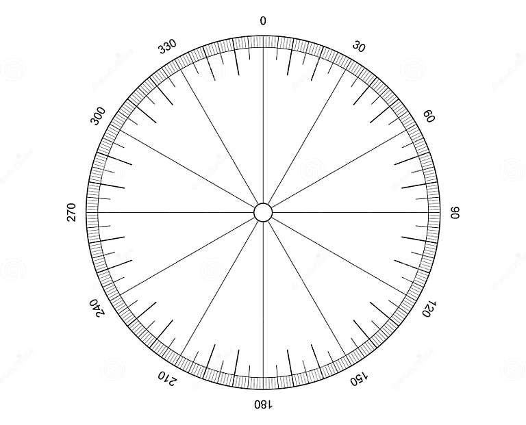 Measuring Circle with Degrees Marked Template. Stock Vector ...