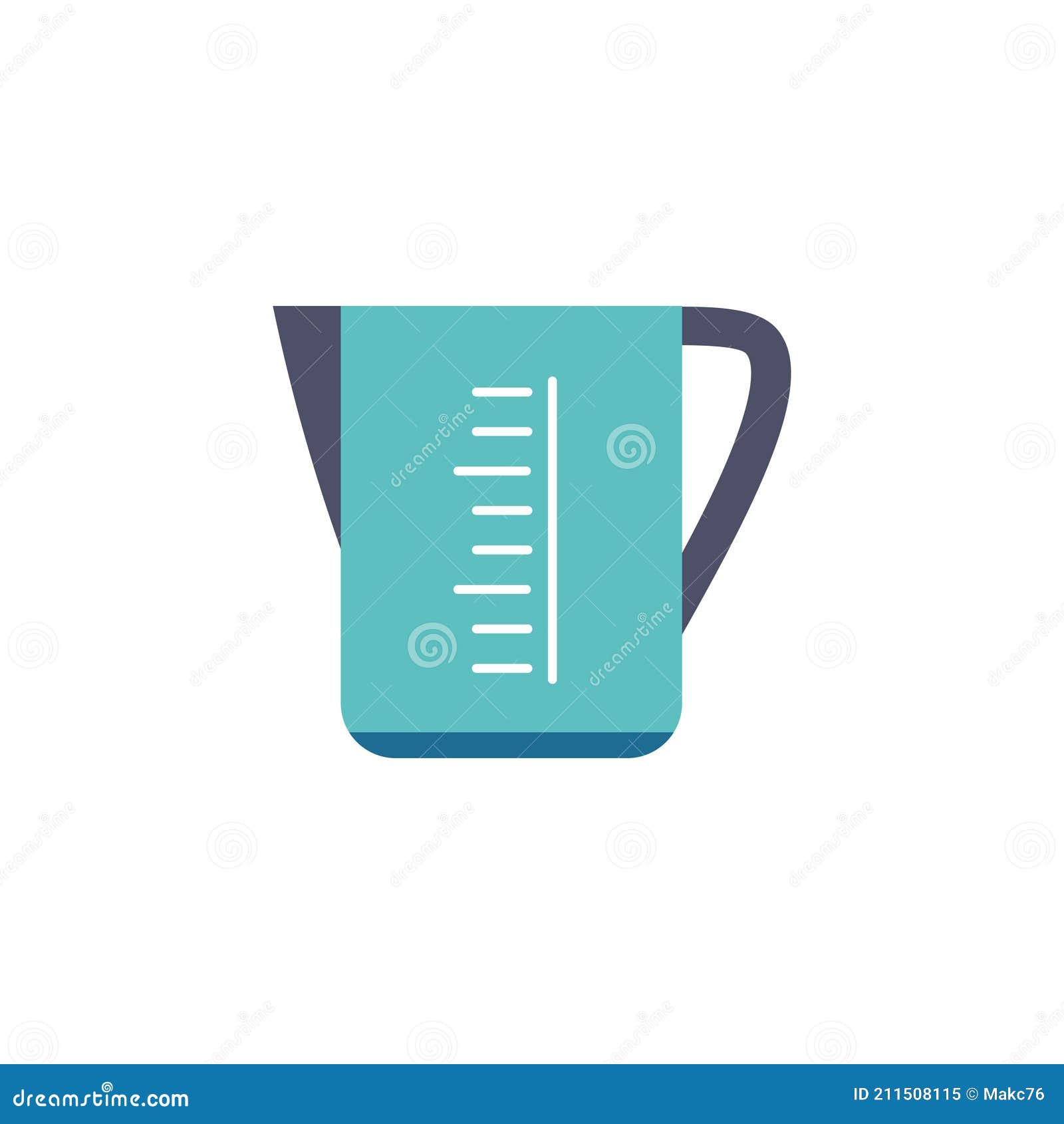 Measuring Cup Isolated on White Background, Flat Design Stock Vector ...