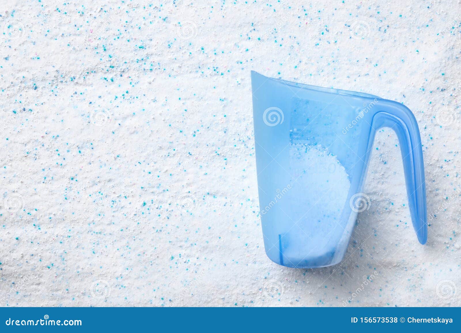 Measuring Cup with Laundry Detergent, Top View Stock Photo - Image of ...