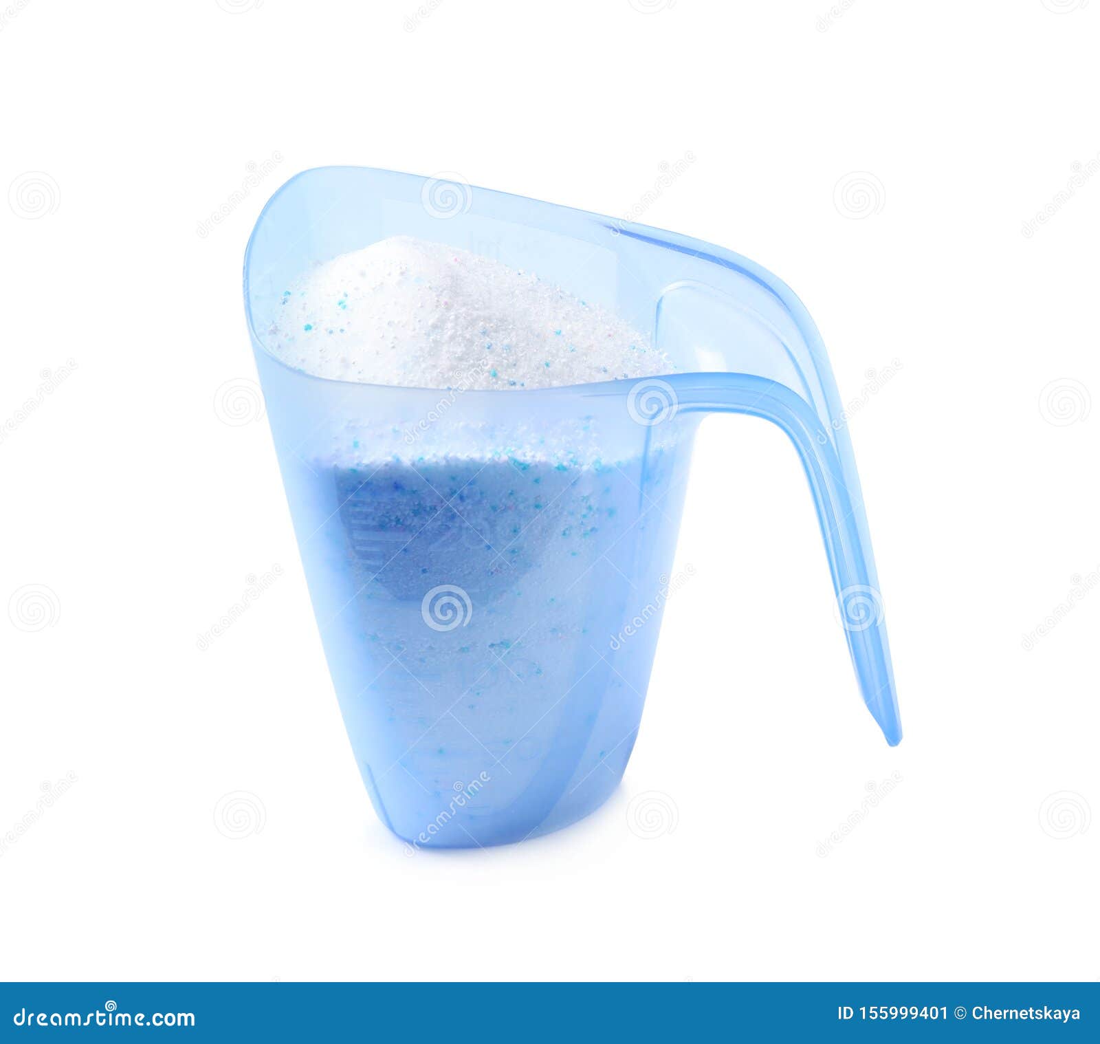 Measuring Cup with Laundry Isolated on White Stock Image - Image of ...